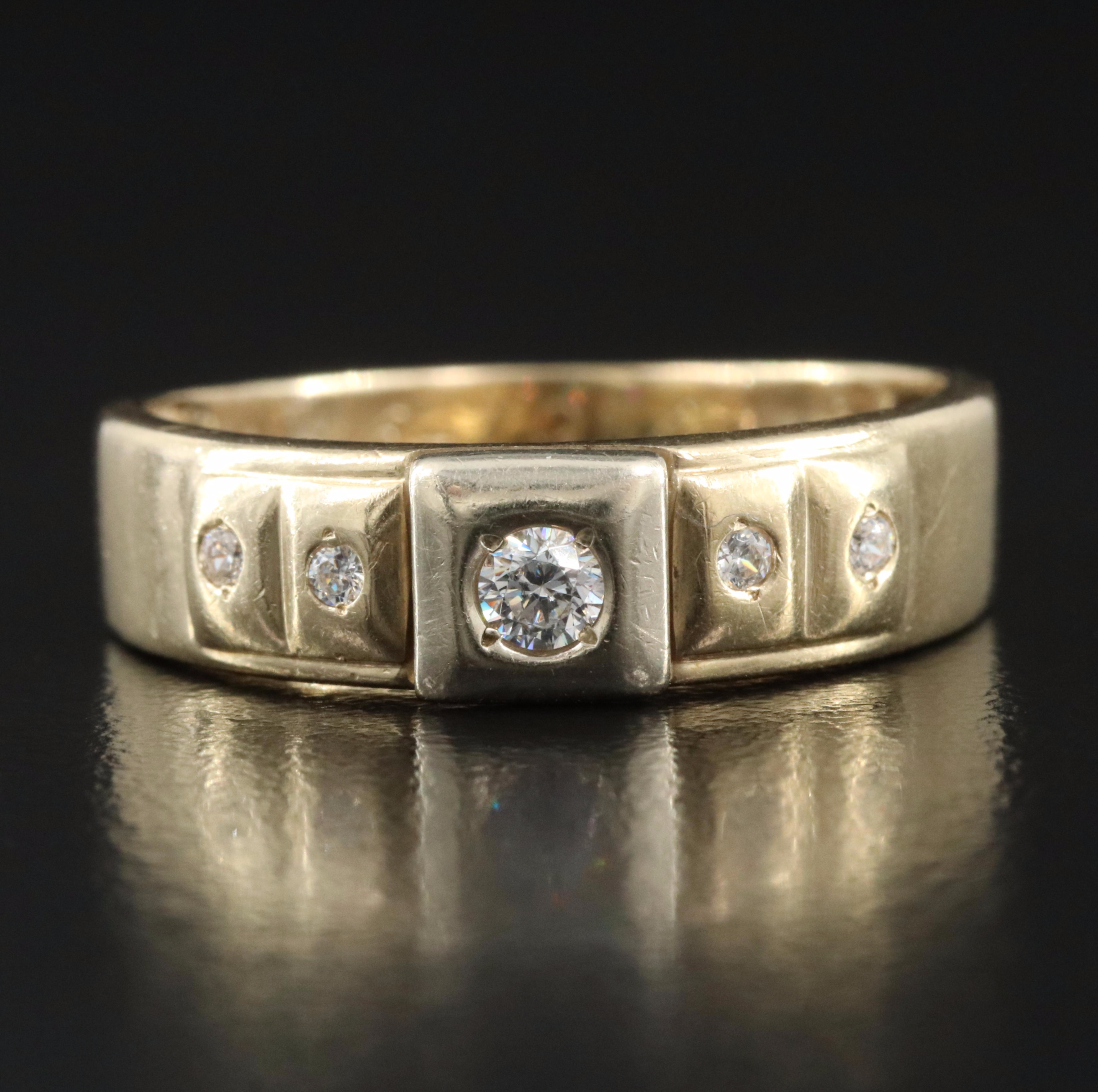 14K Two Tone CZ Ring | EBTH