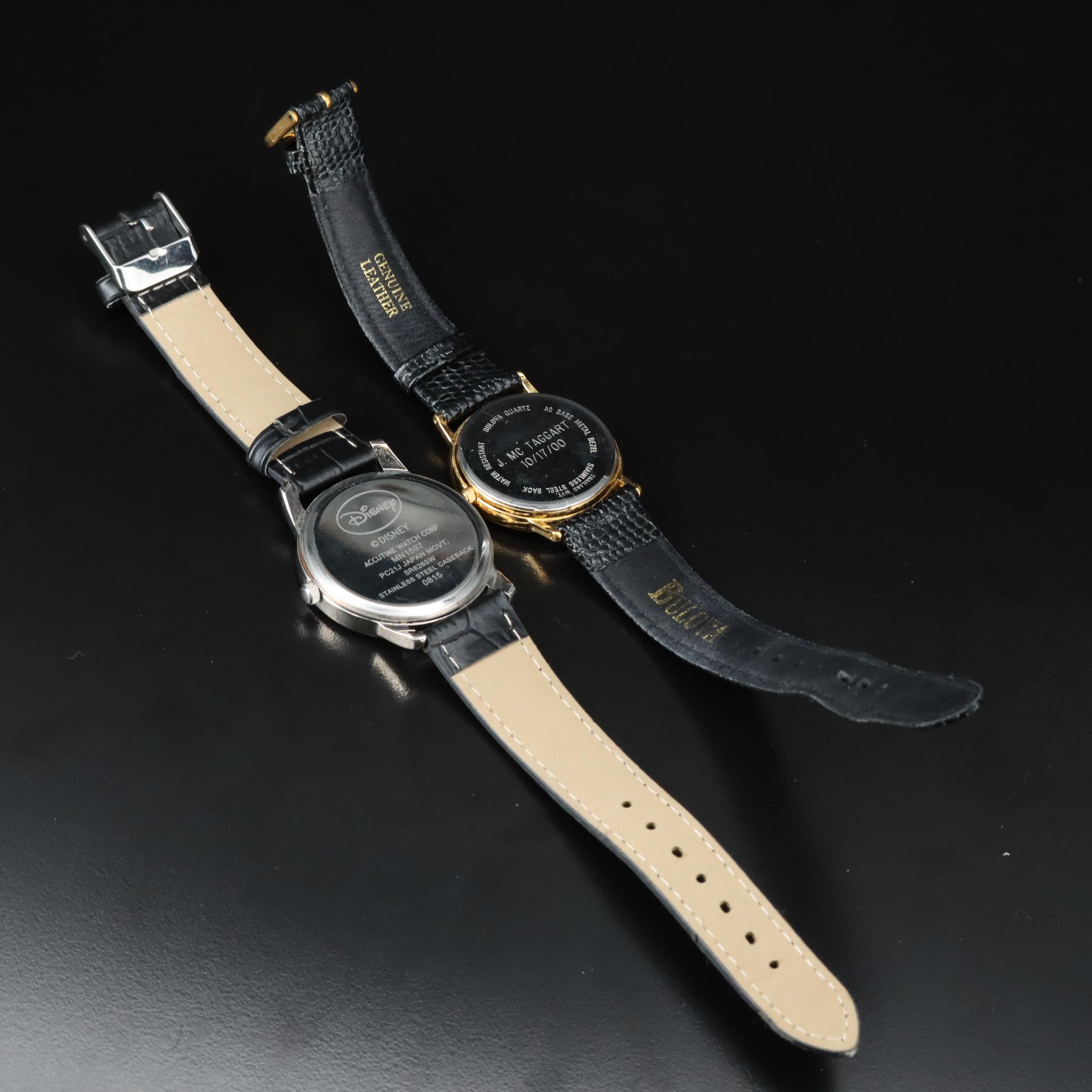 Accutime Disney's Minnie Mouse and Bulova Quartz Novelty Wristwatches ...
