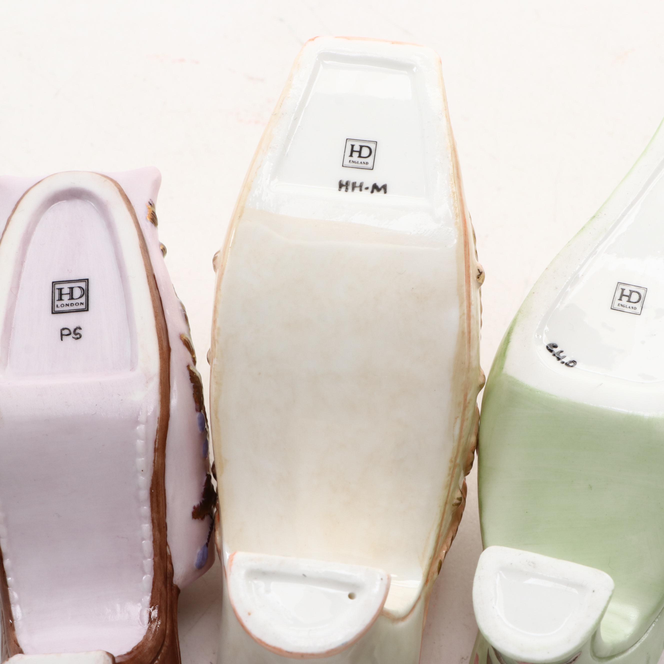 Halcyon Days Collectible Porcelain High-Heel Shoe Figures | EBTH