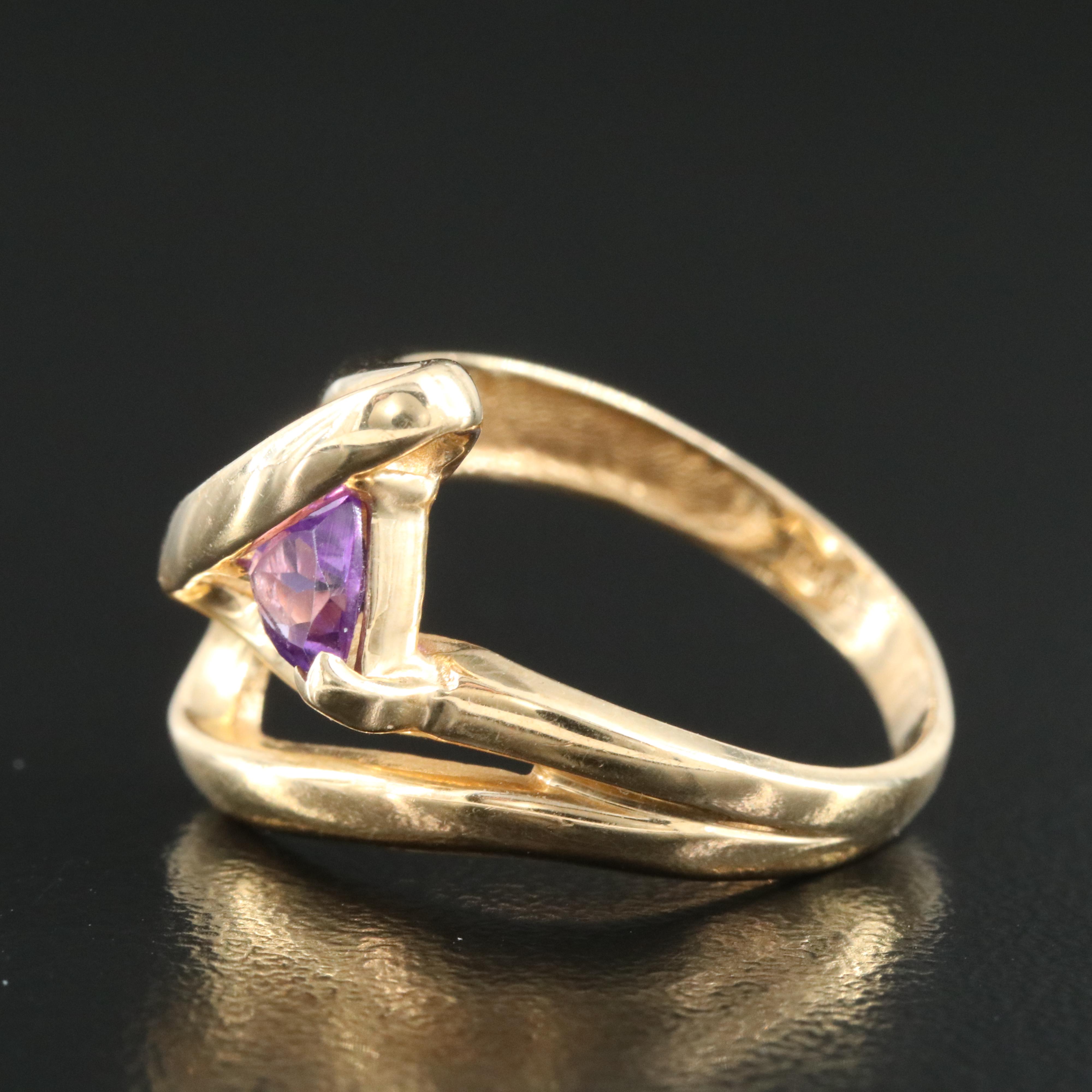 10K Amethyst Solitaire Ring | EBTH