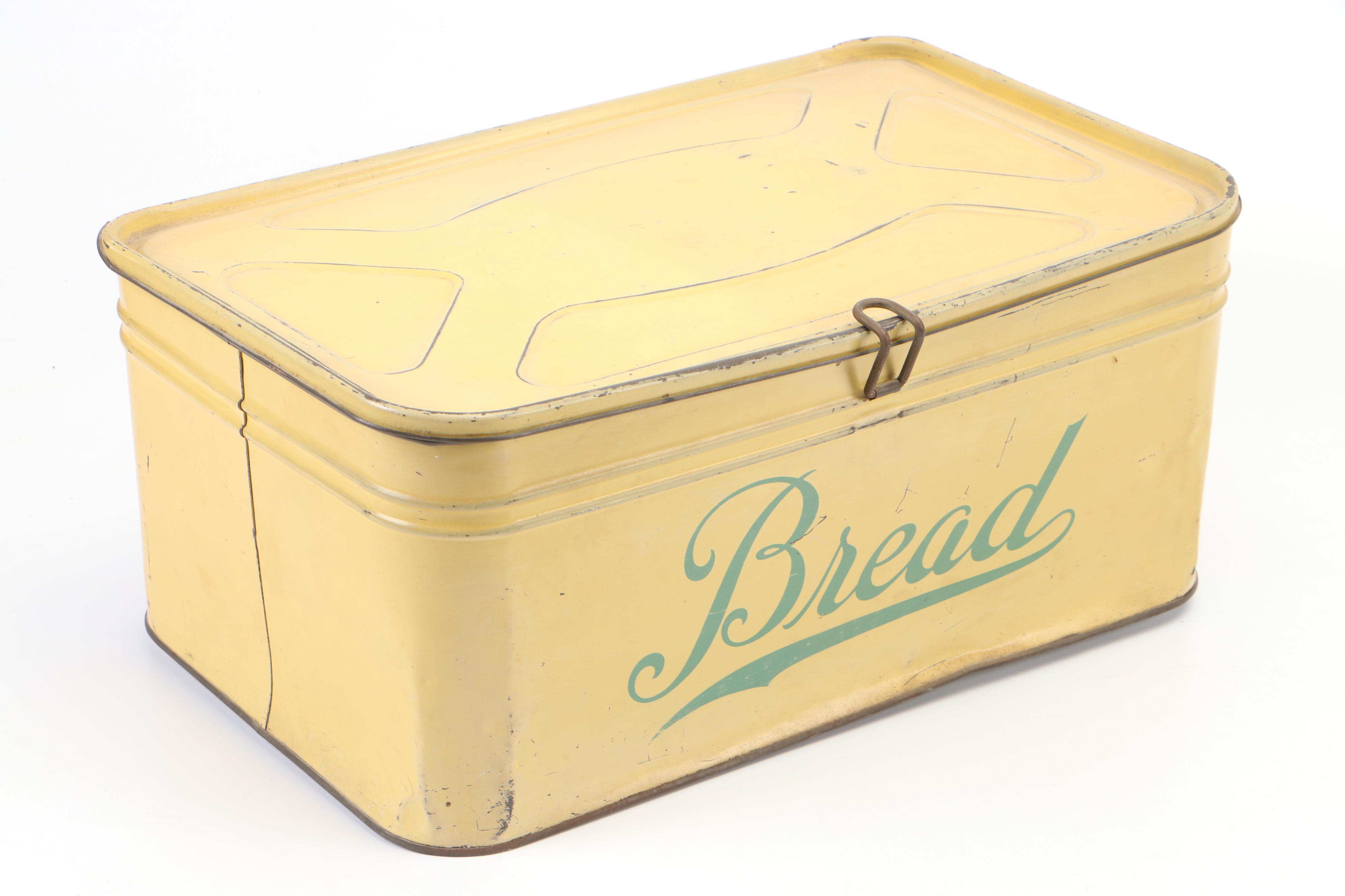 Munising and More Turned Wooden Bowls with Toleware Bread Box and Cloth ...