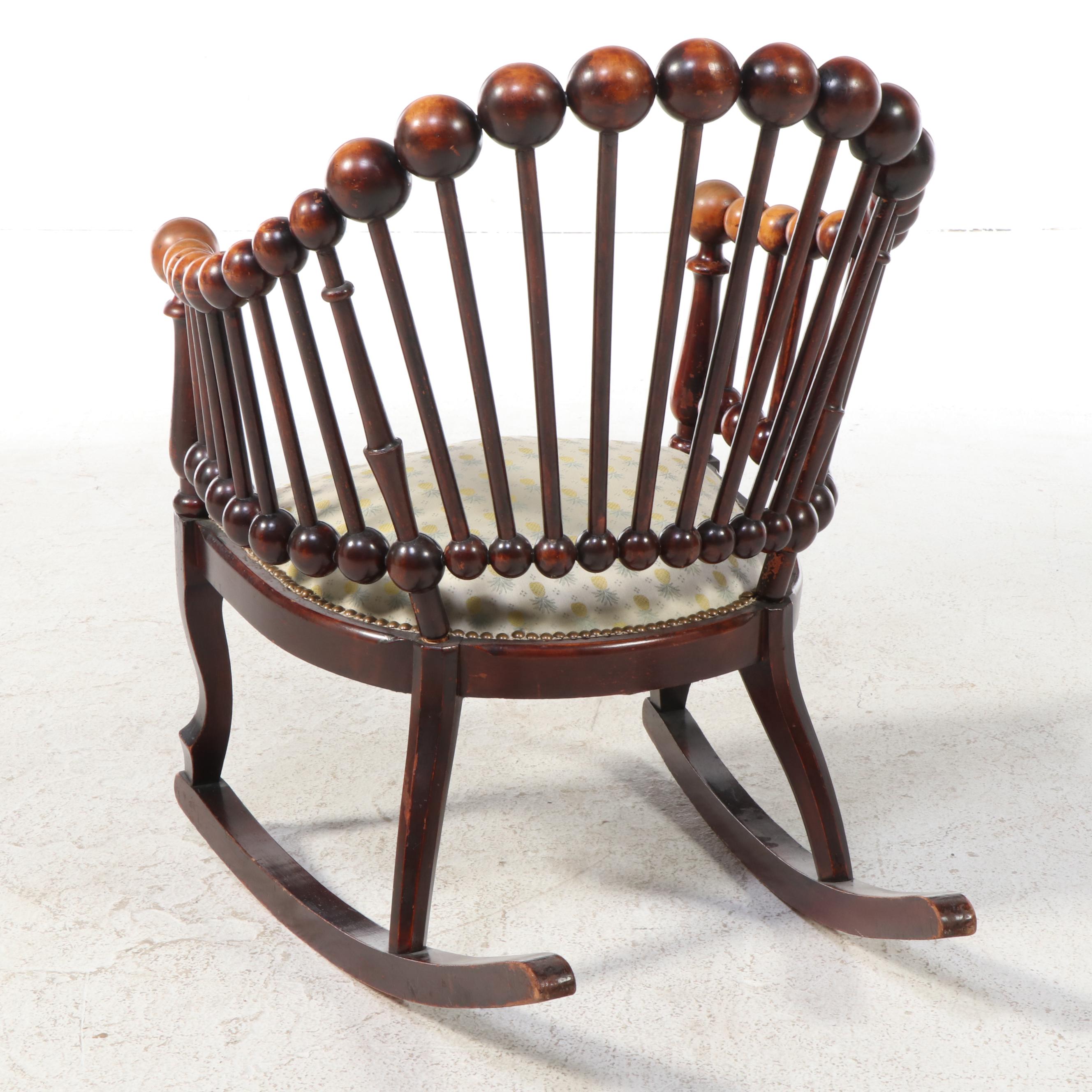 Attr. George Hunzinger Maple "Lollipop" Rocker in Original Finish, Late ...