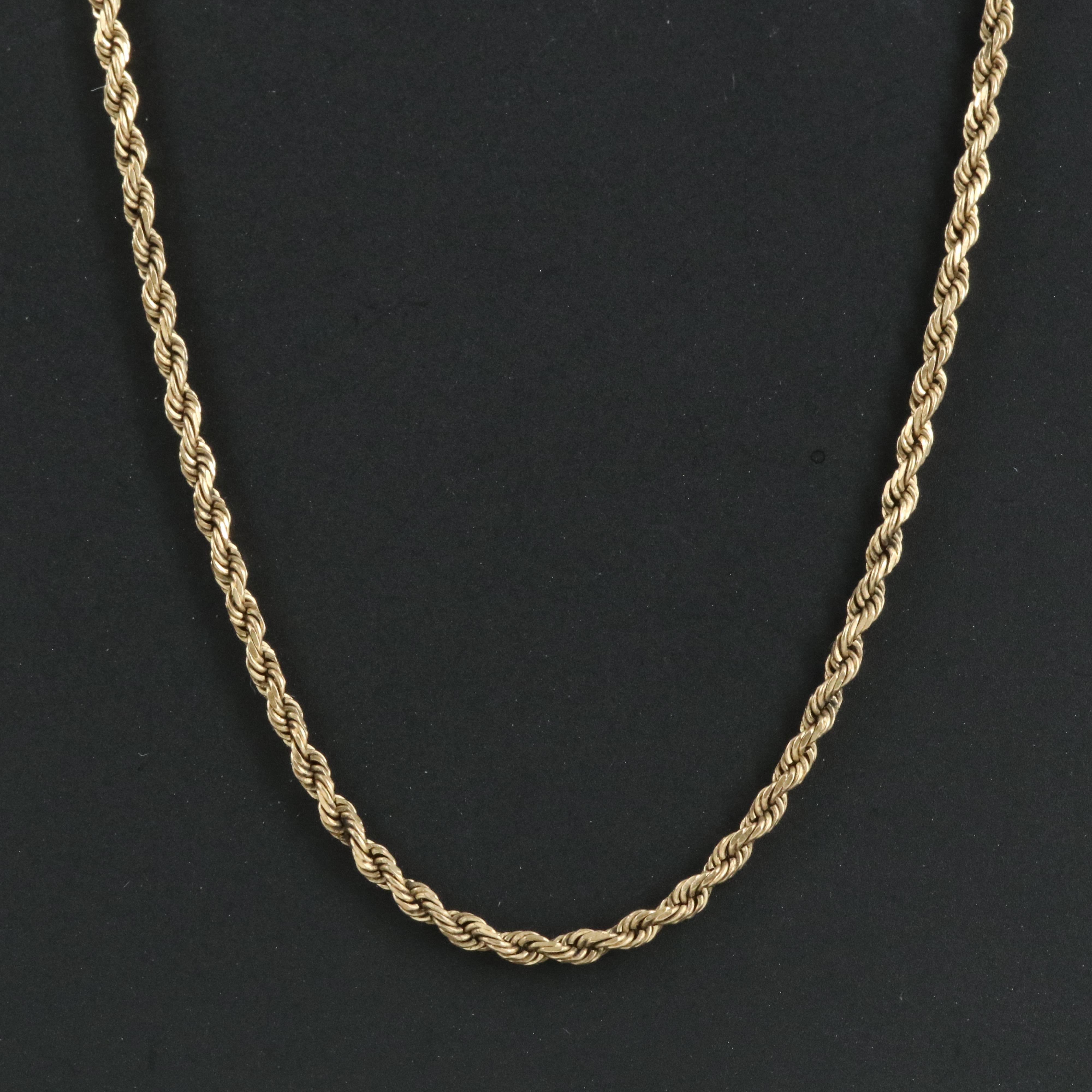 10K Rope Chain Necklace | EBTH