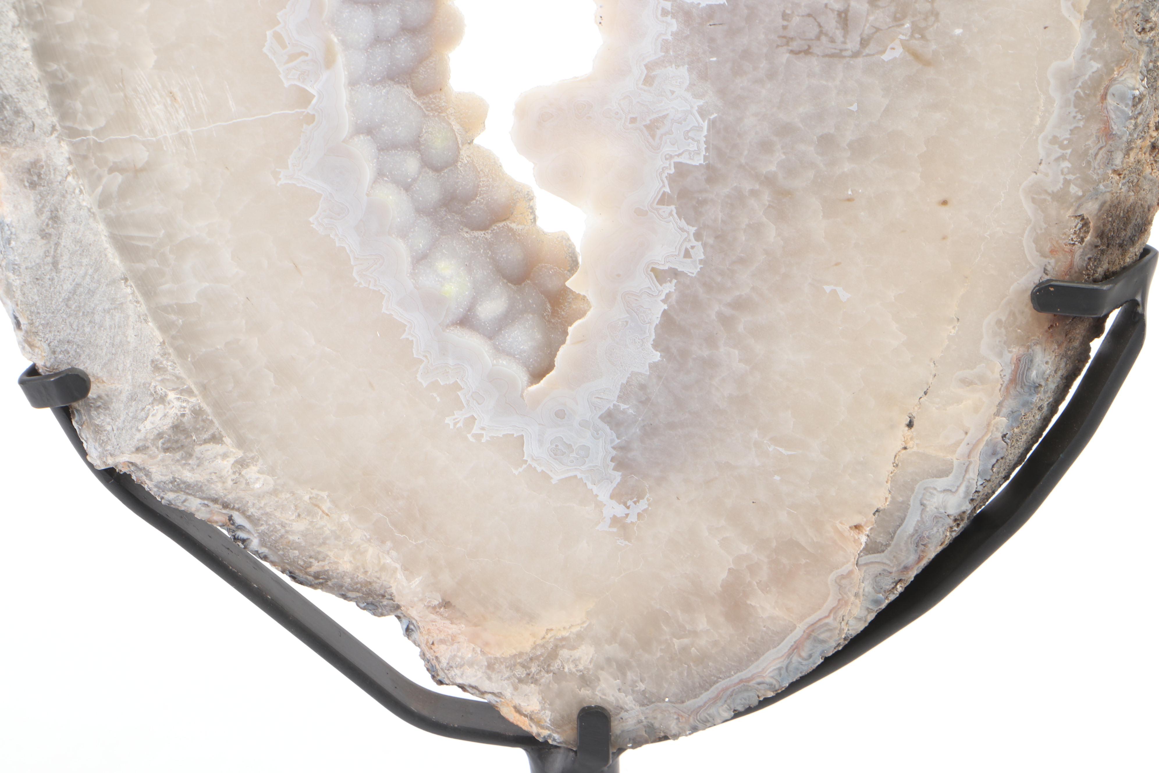 Geode Slab with Quartzite and Botryoidal Chalcedony with Stand | EBTH