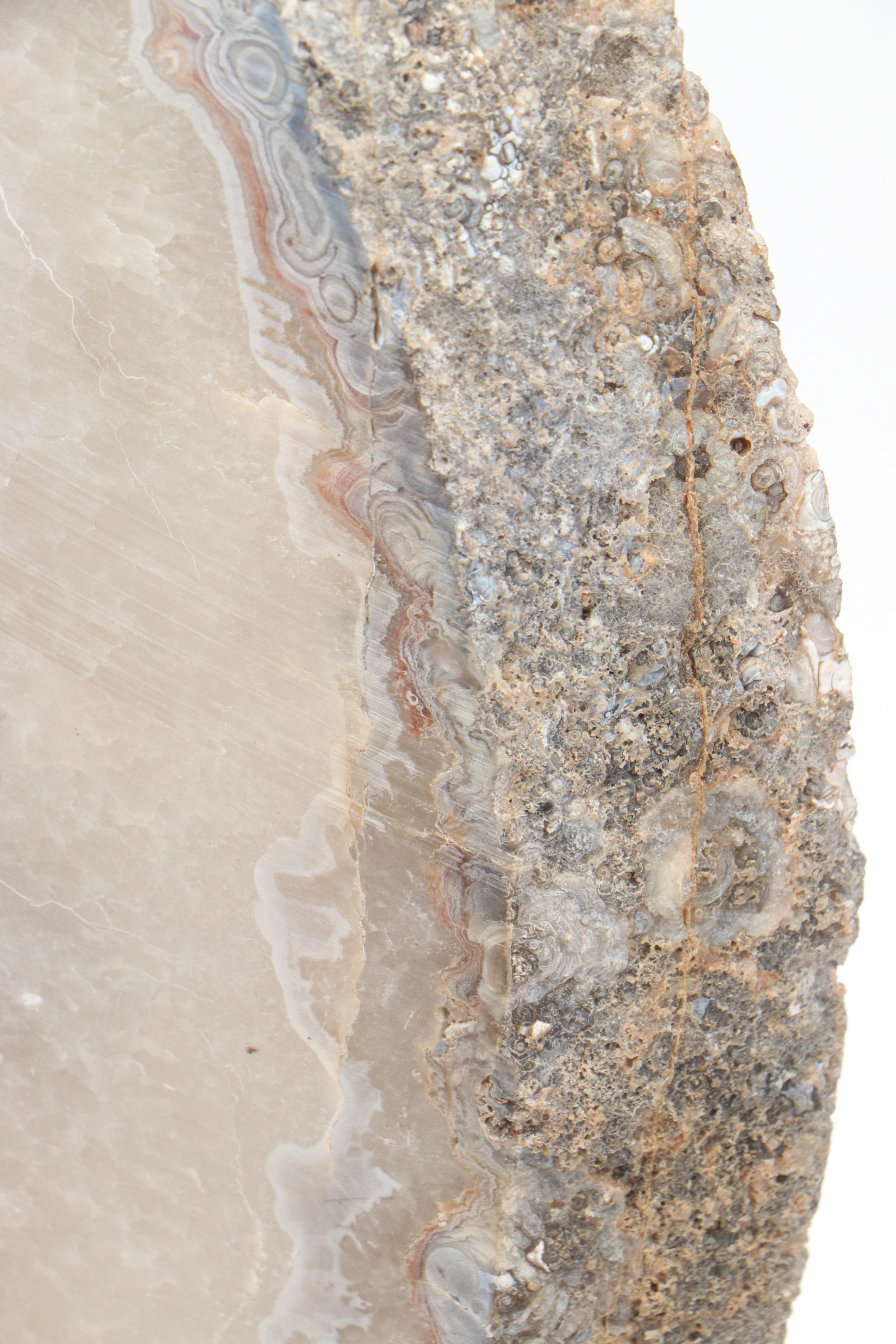 Geode Slab with Quartzite and Botryoidal Chalcedony with Stand | EBTH