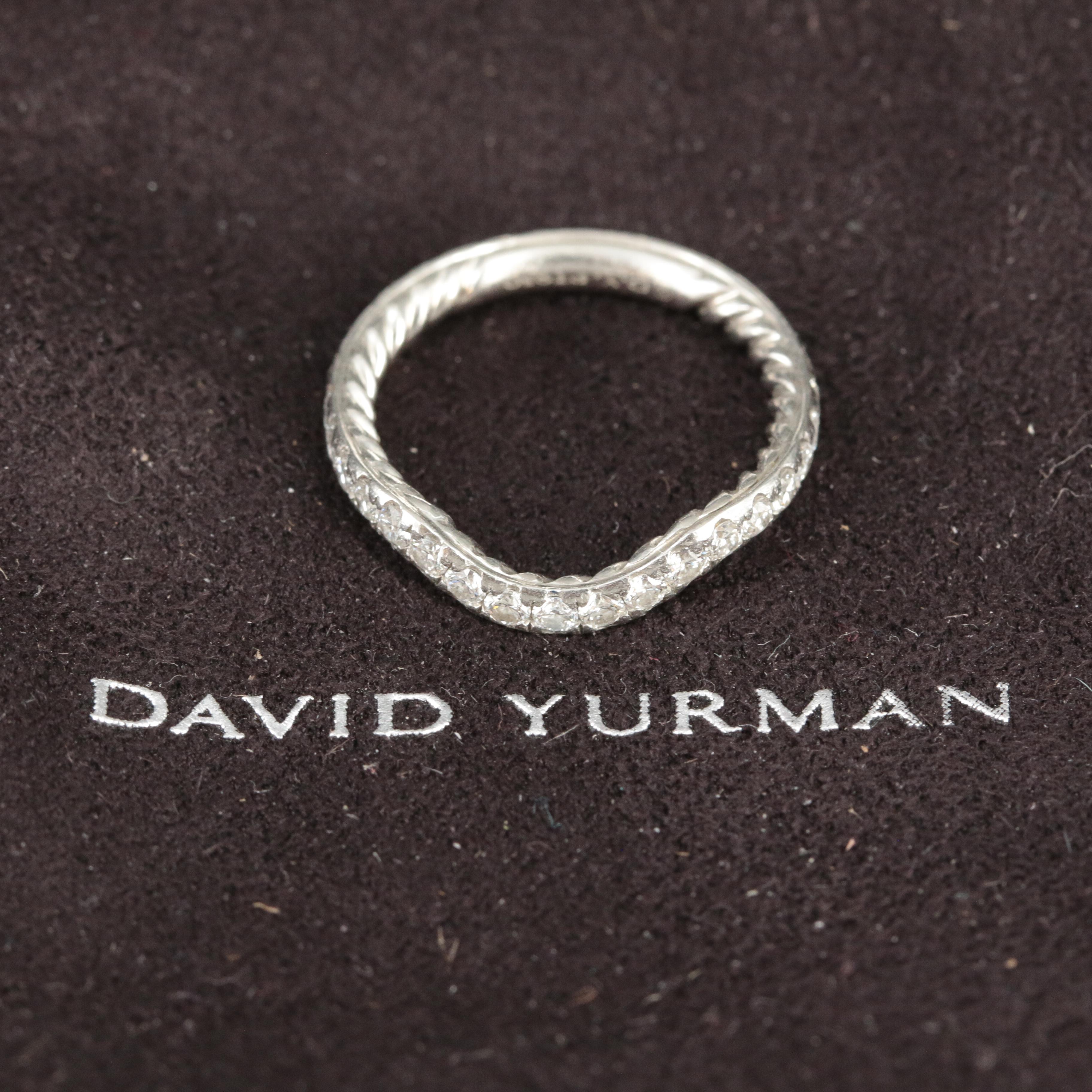 David Yurman 'Eden' Platinum 0.80 CTW Diamond Eternity Curved Band | EBTH