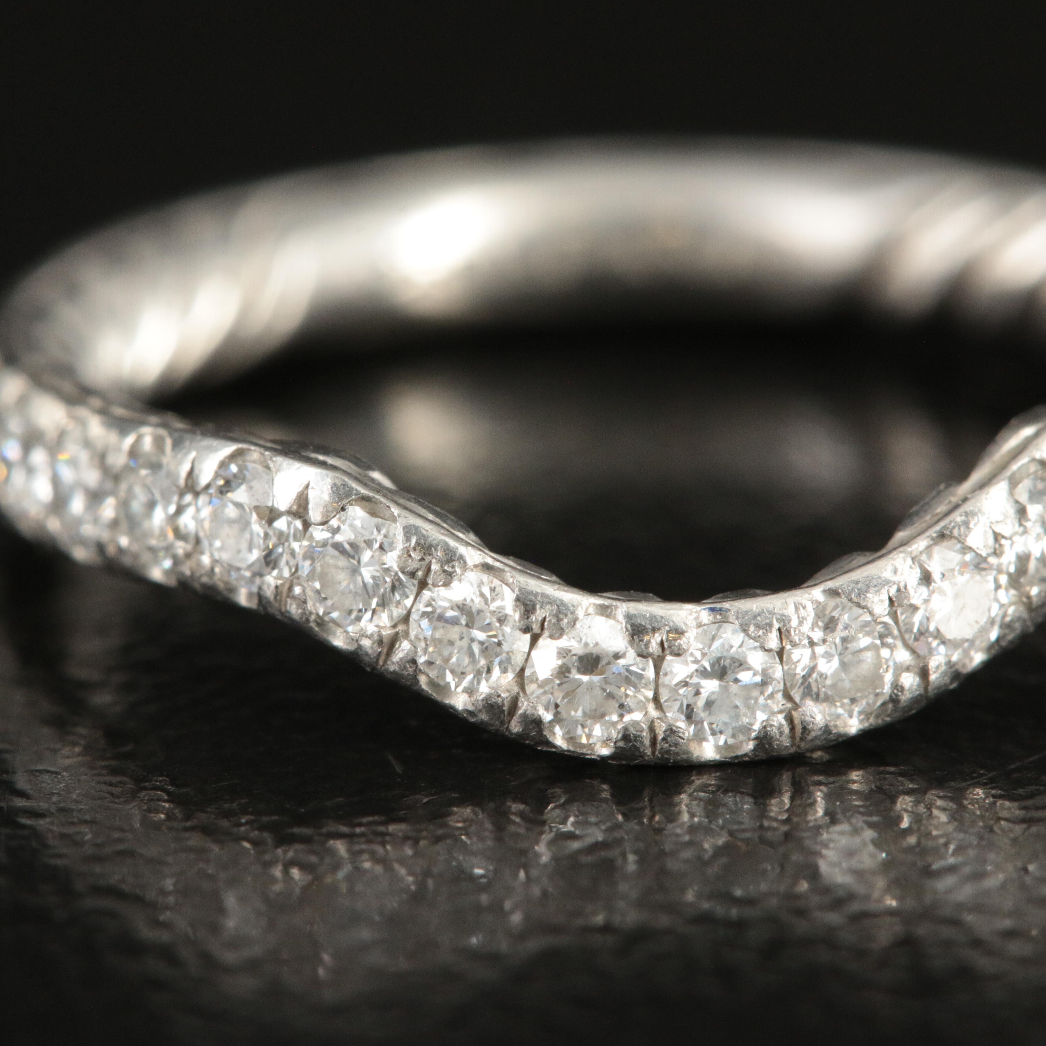 David Yurman 'Eden' Platinum 0.80 CTW Diamond Eternity Curved Band | EBTH