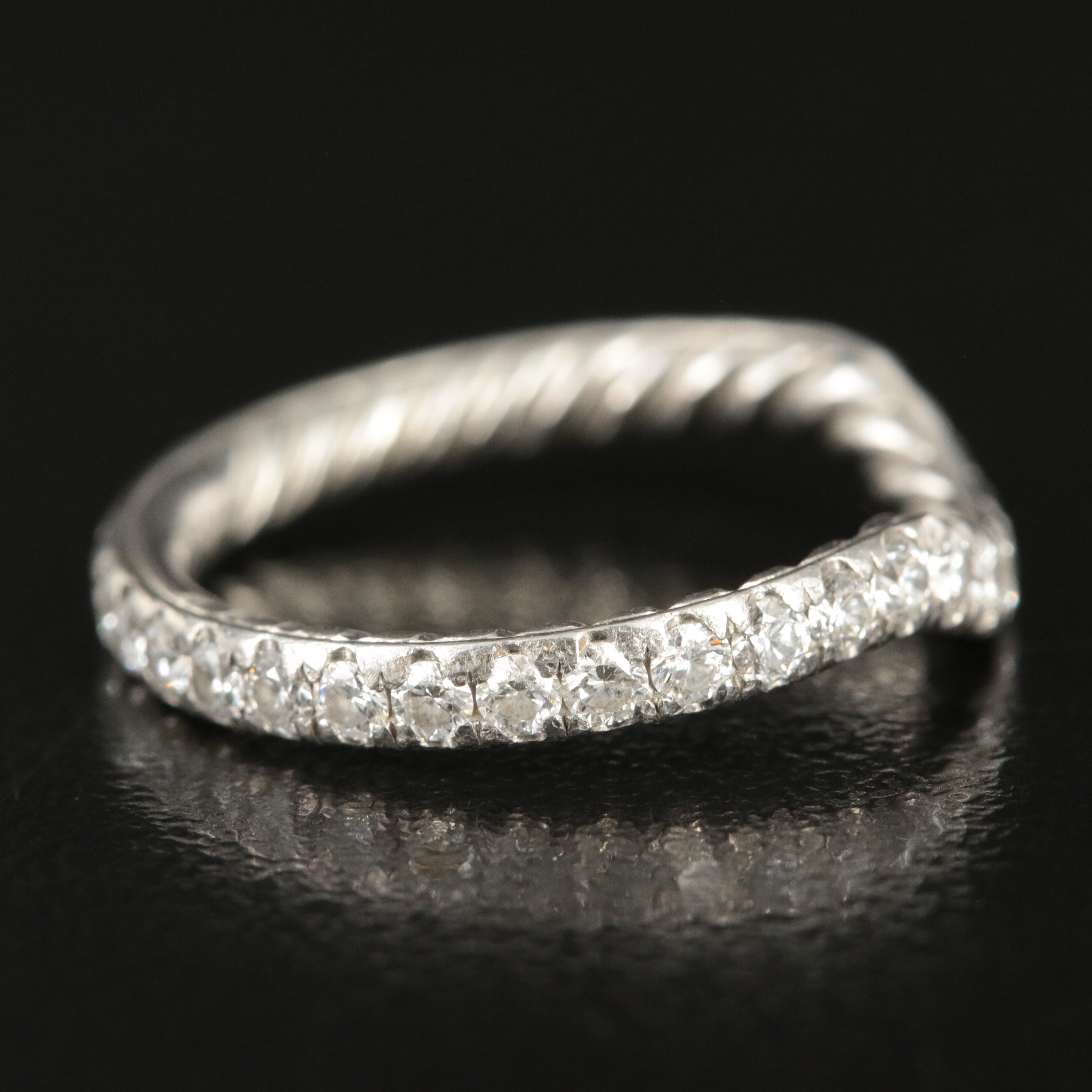David Yurman 'Eden' Platinum 0.80 CTW Diamond Eternity Curved Band | EBTH