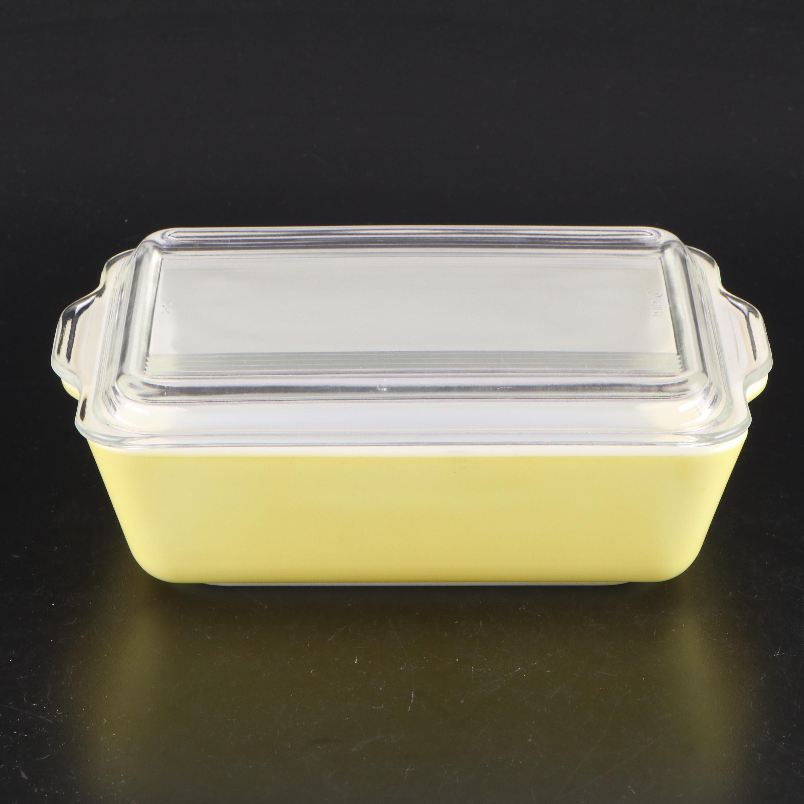 Pyrex Glass Casserole Dishes with Floral Motif Ceramic Spice Canisters ...