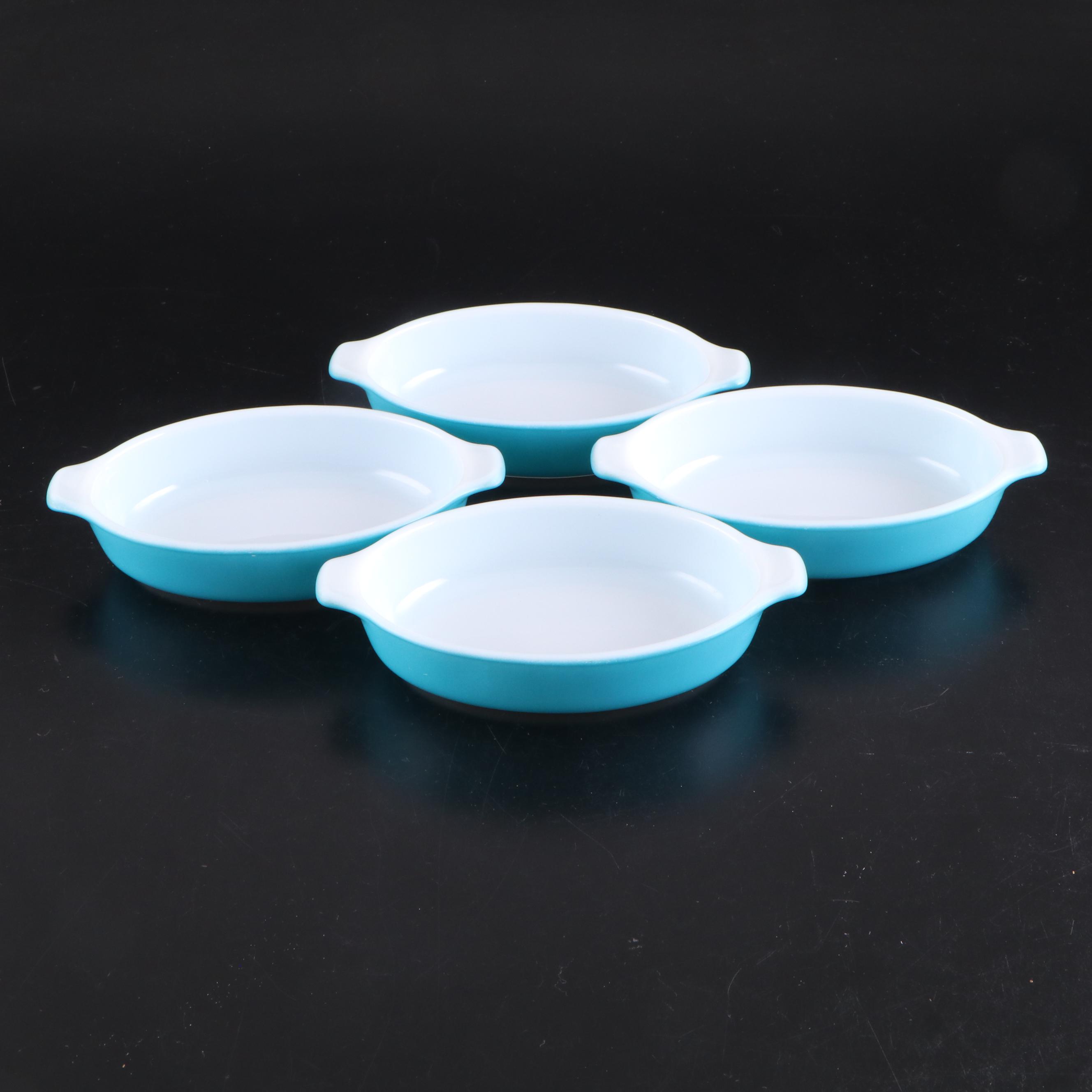 Pyrex Glass Casserole Dishes with Floral Motif Ceramic Spice Canisters ...