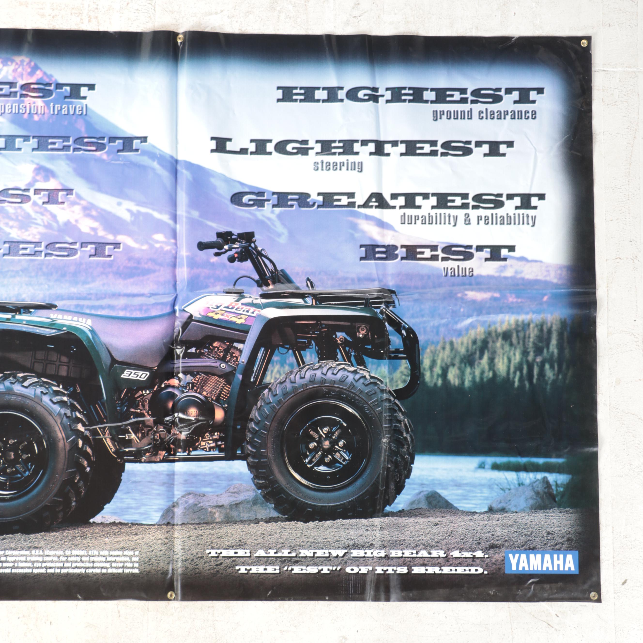 Yamaha Big Bear 350 4x4 ATV Vinyl Banner Advertisement, 1996 | EBTH