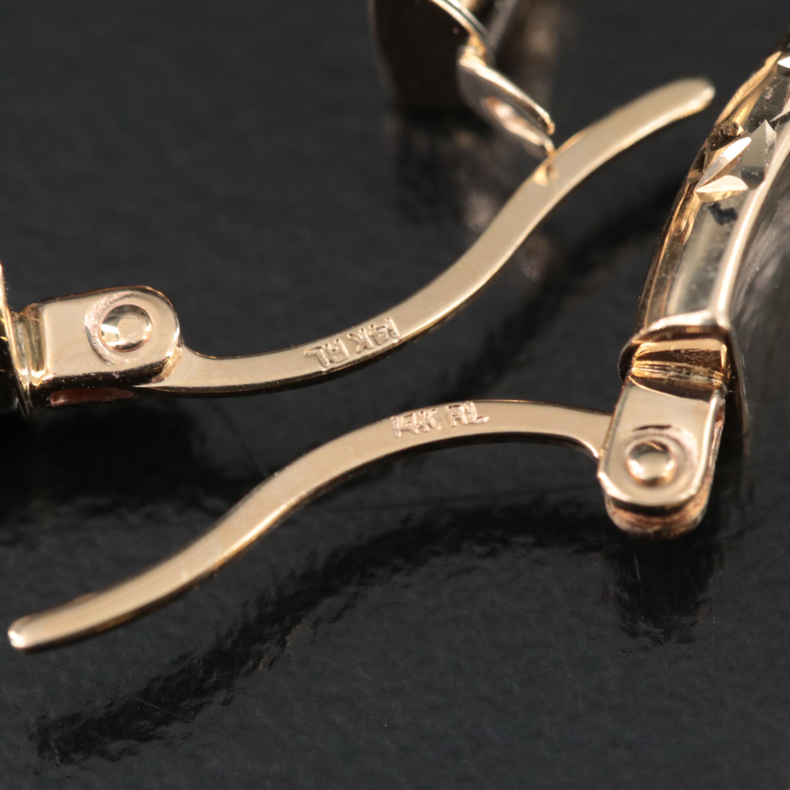 14K Hoop Earrings with Diamond Cut Finish | EBTH