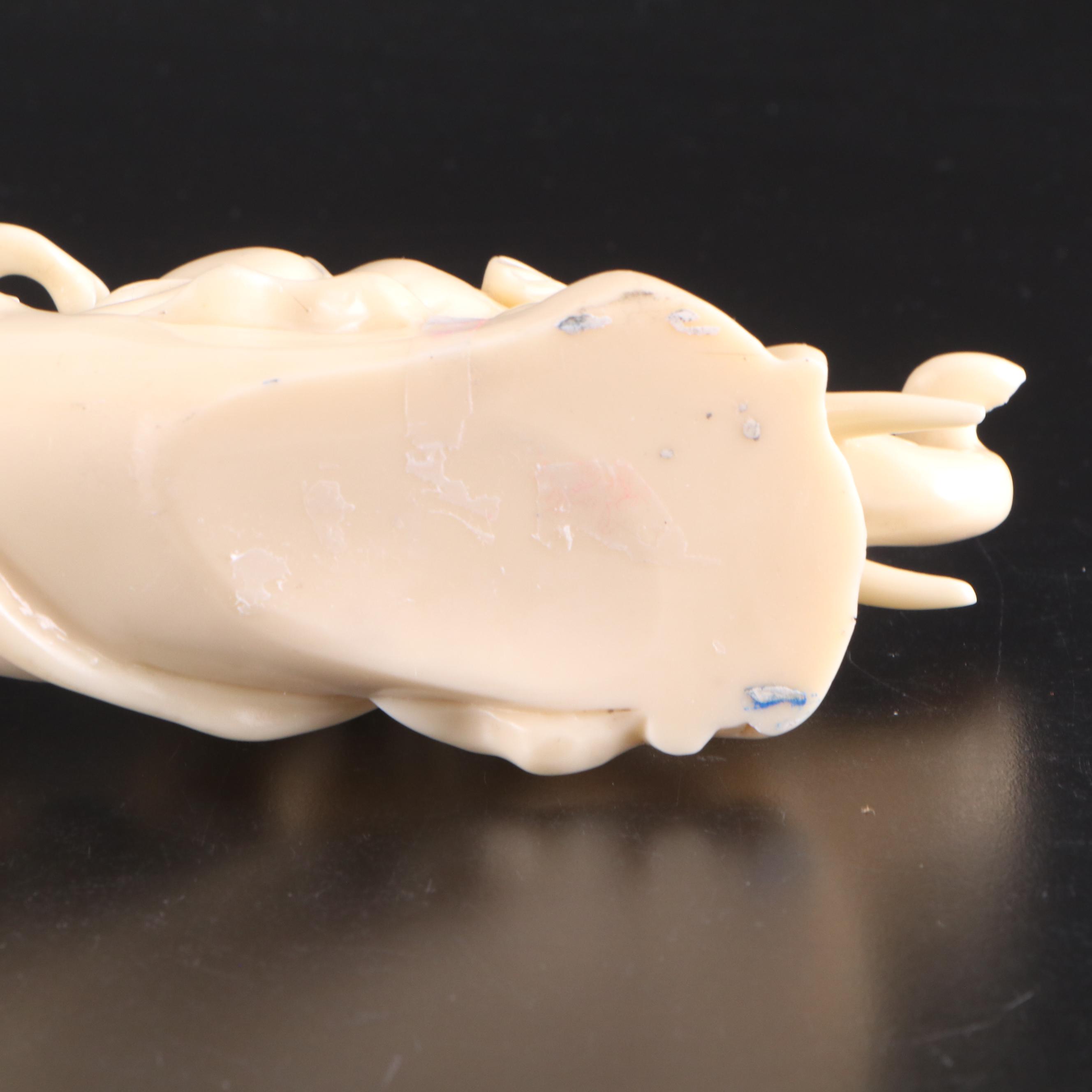 Carved Asian Elephants on Faux Ivory Tusk | Everything But The House