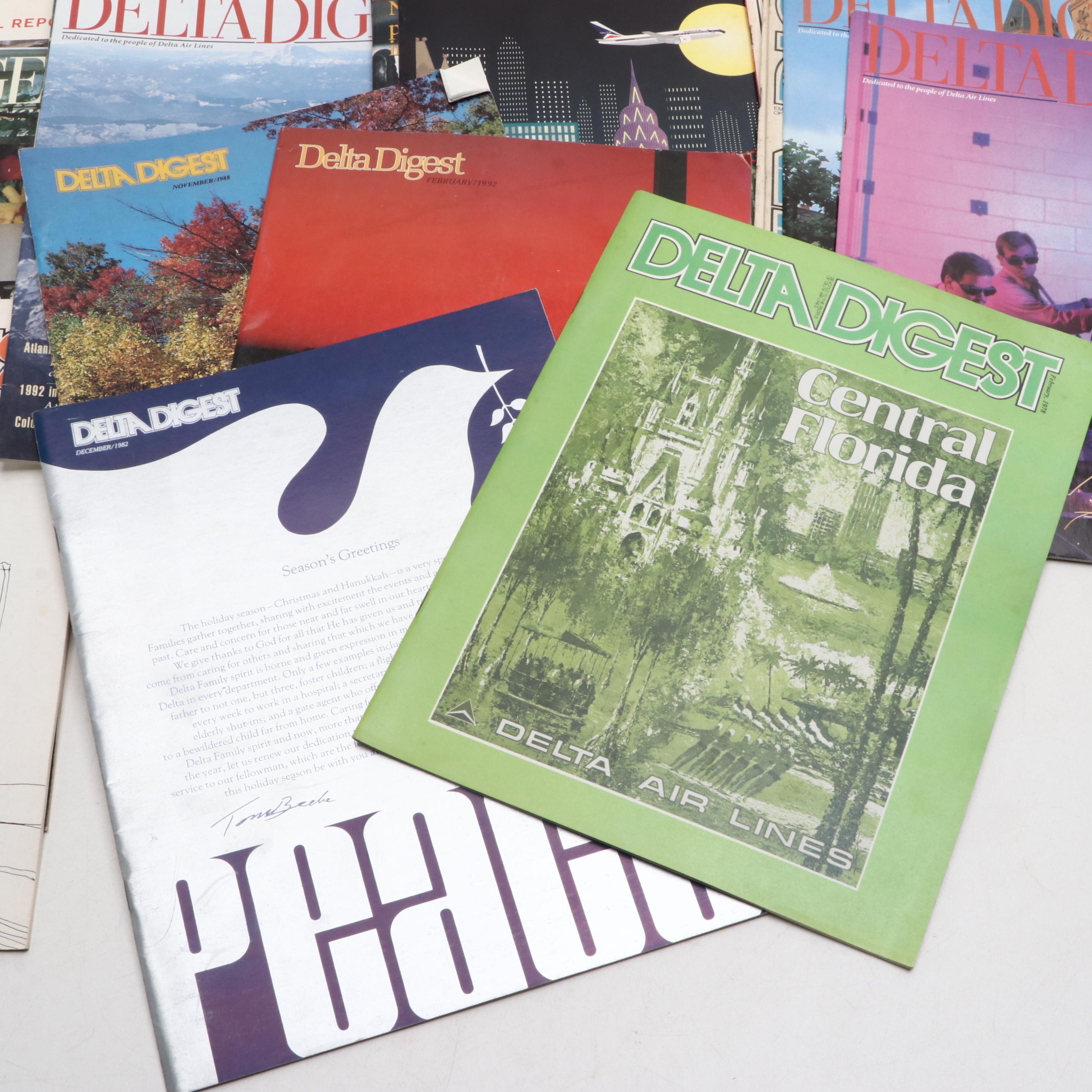 "Delta Digest" with Other Magazines and Delta Air Lines Annual Reports ...
