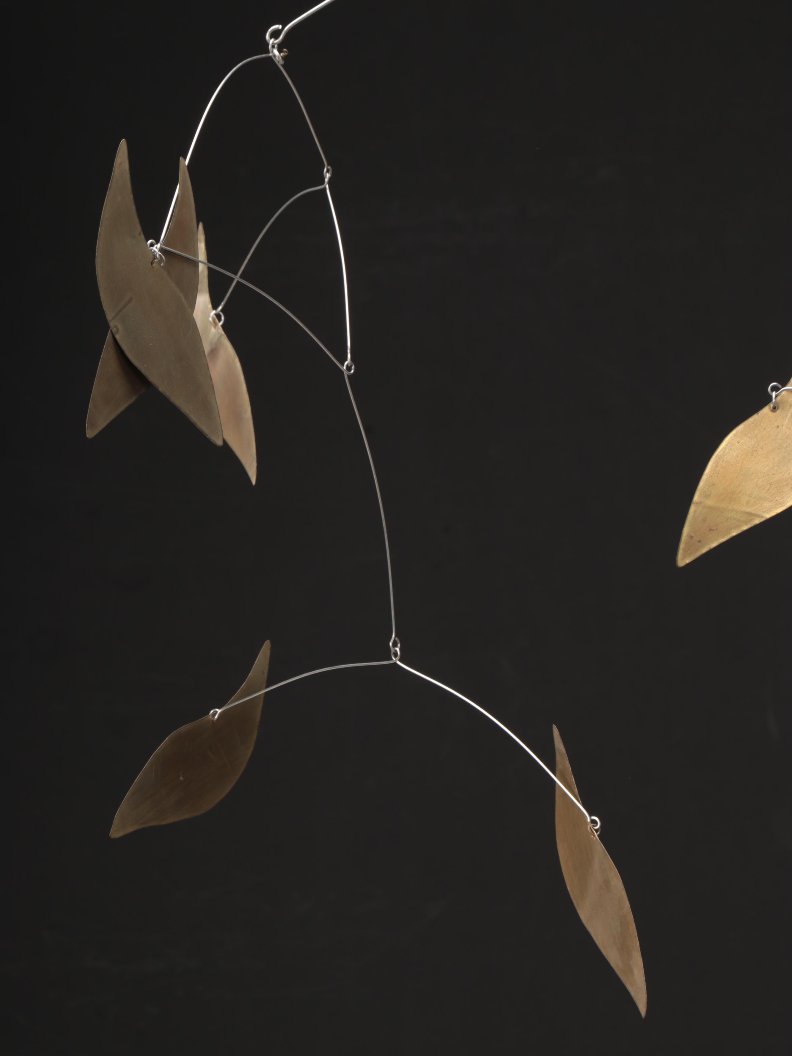 Hanging Mobile Sculpture Featuring Abstract Brass Shapes | EBTH