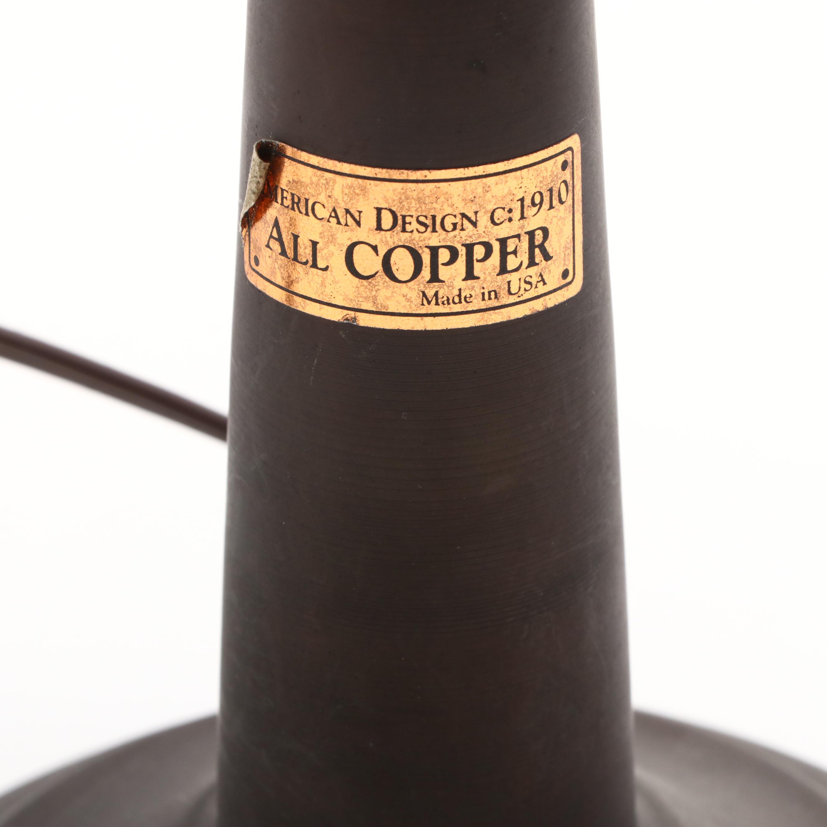 Mica Lamp Co. Copper Table Lamp with Mica Shade, Early 20th Century ...