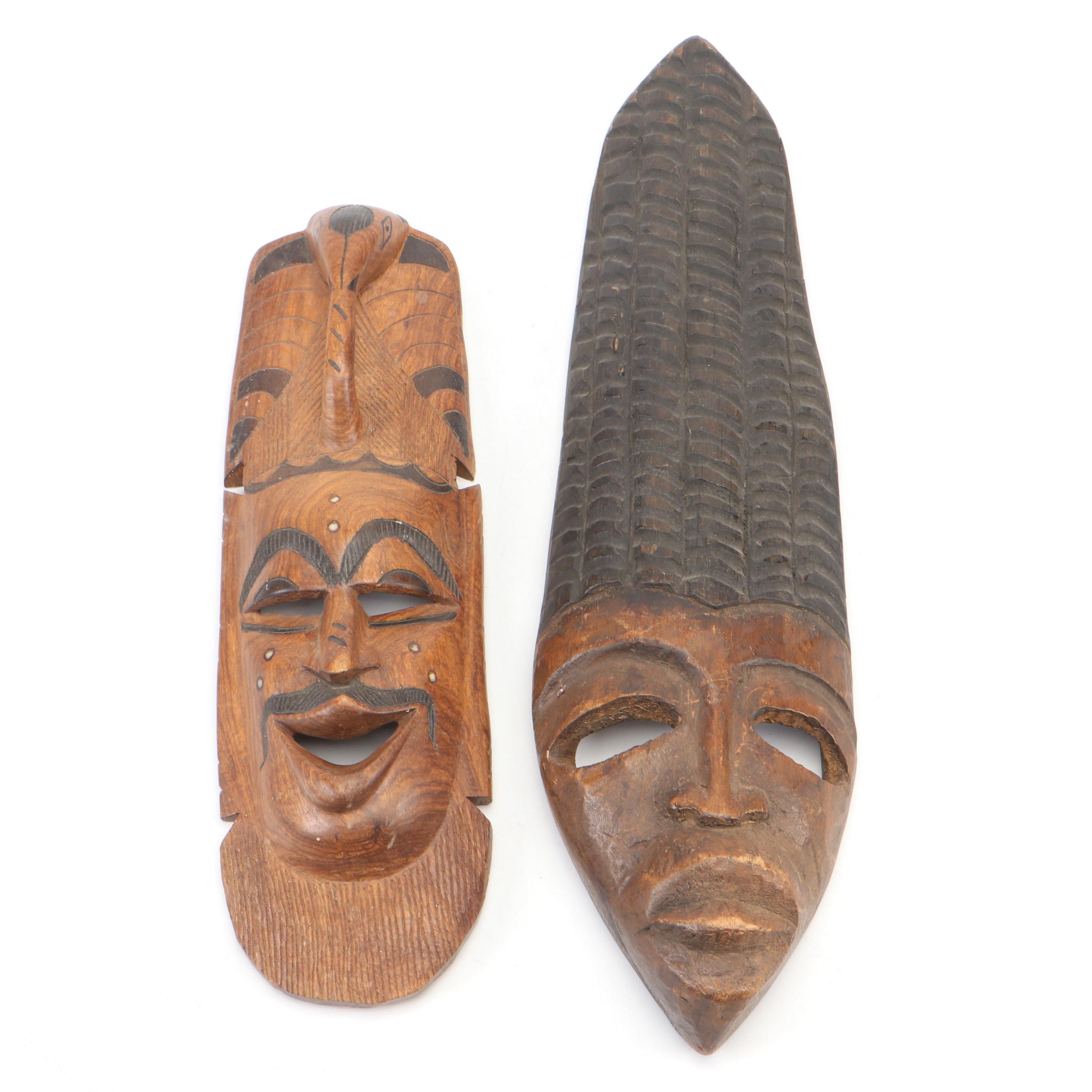 Contemporary Senegalese Mask and Other Wooden Mask | EBTH