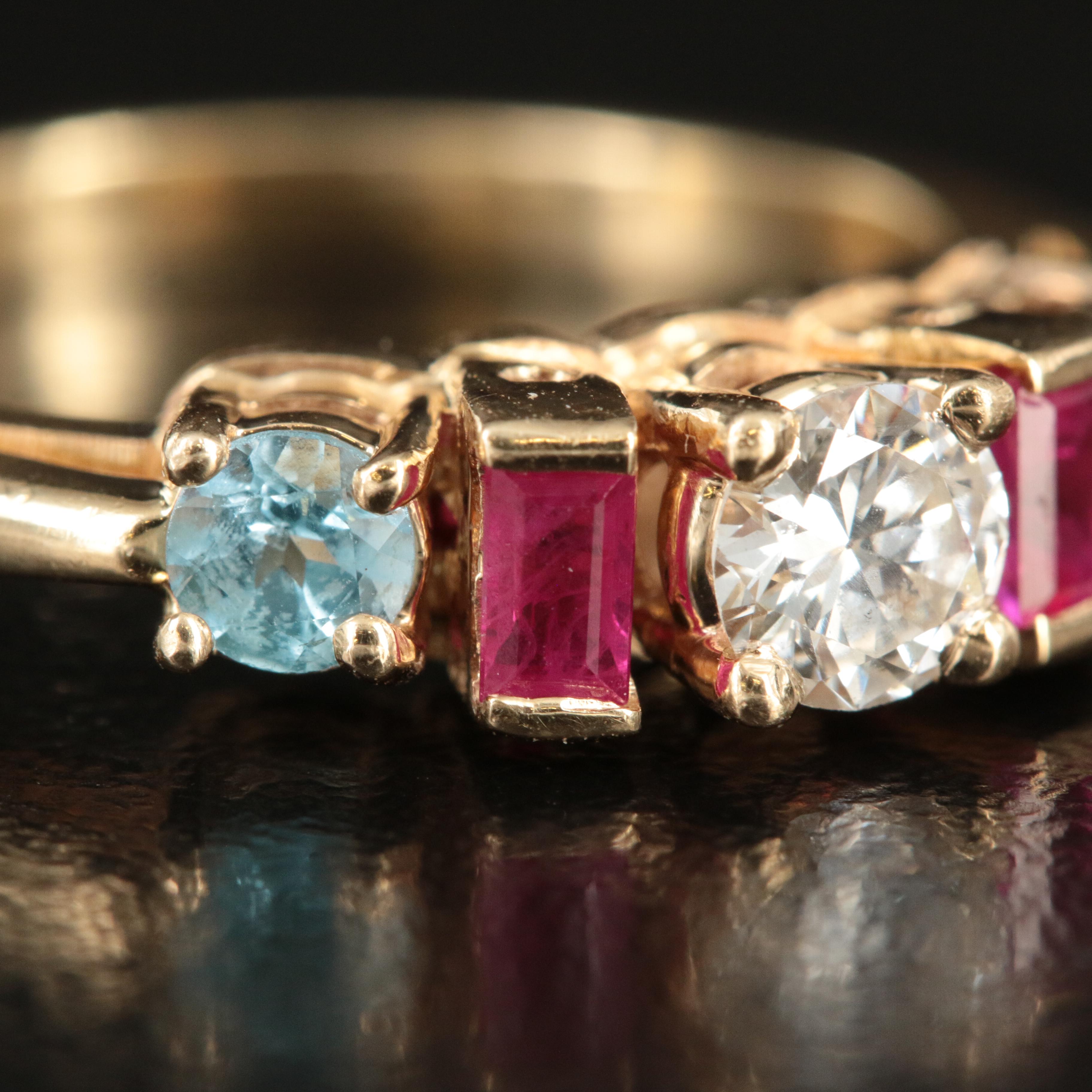 14K Diamond, Topaz and Ruby Ring | EBTH
