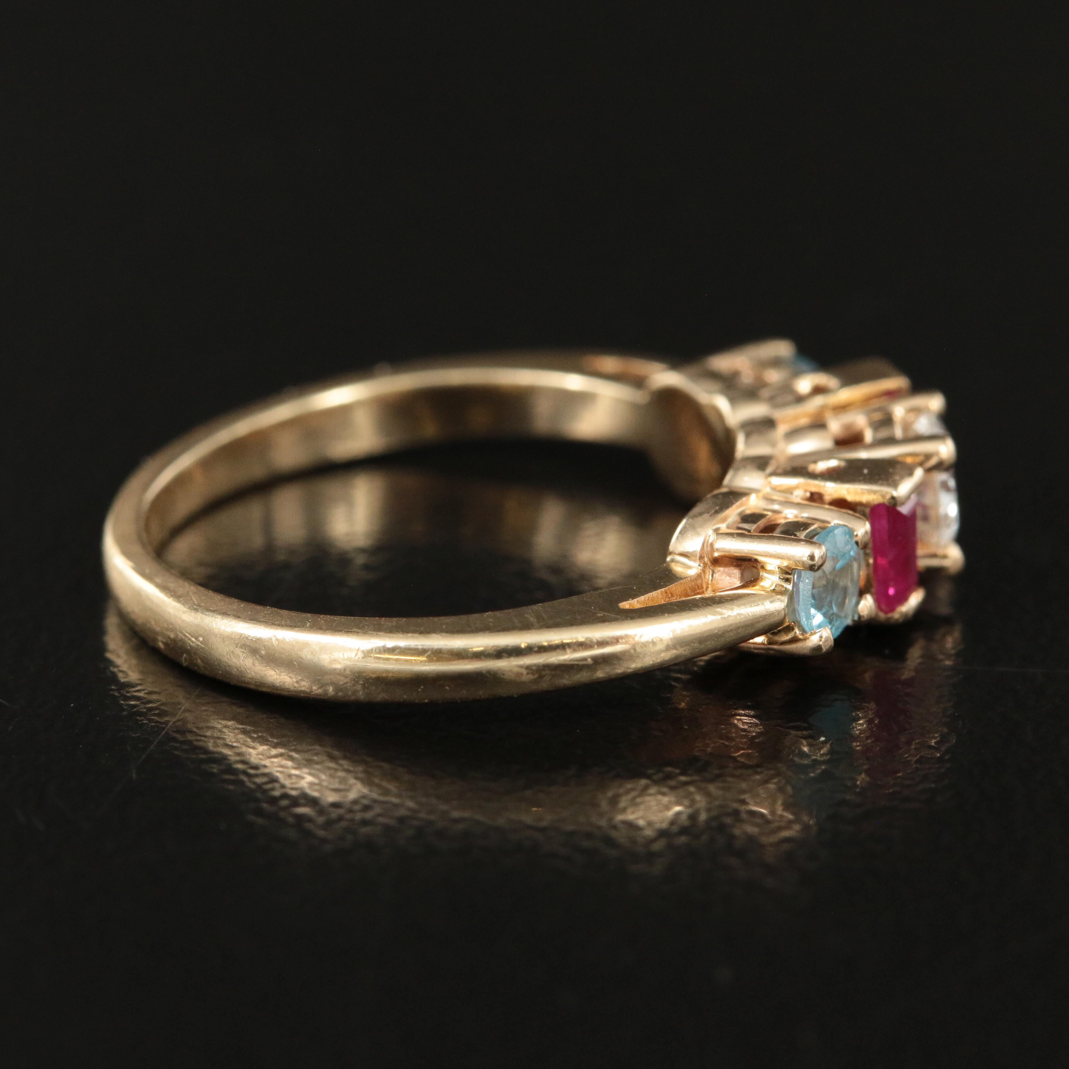 14K Diamond, Topaz and Ruby Ring | EBTH
