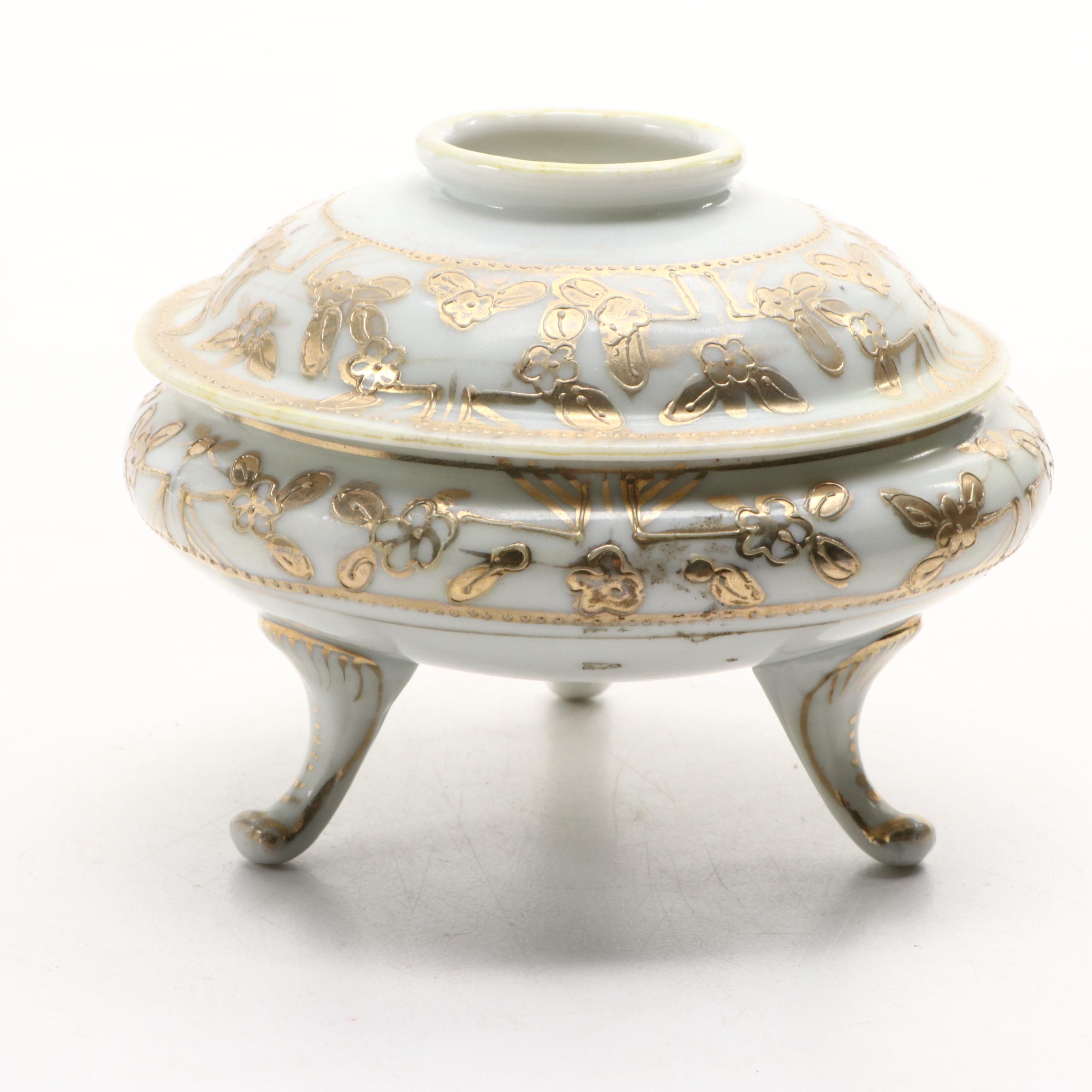 Nippon and Other Victorian Porcelain Hair Receivers, Late 19th/ Early ...