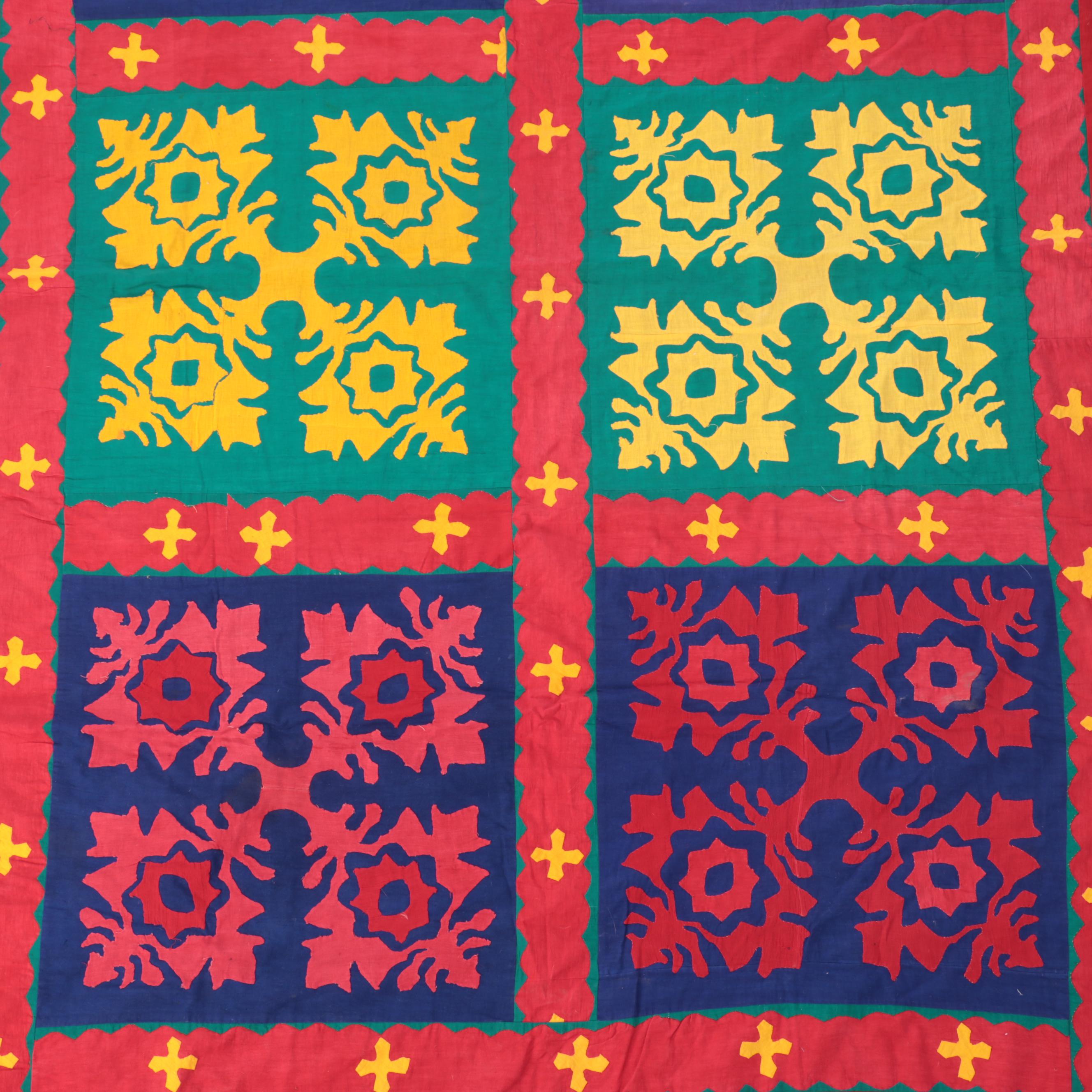 Handmade Sindhi Ralli Appliqué Quilt | EBTH