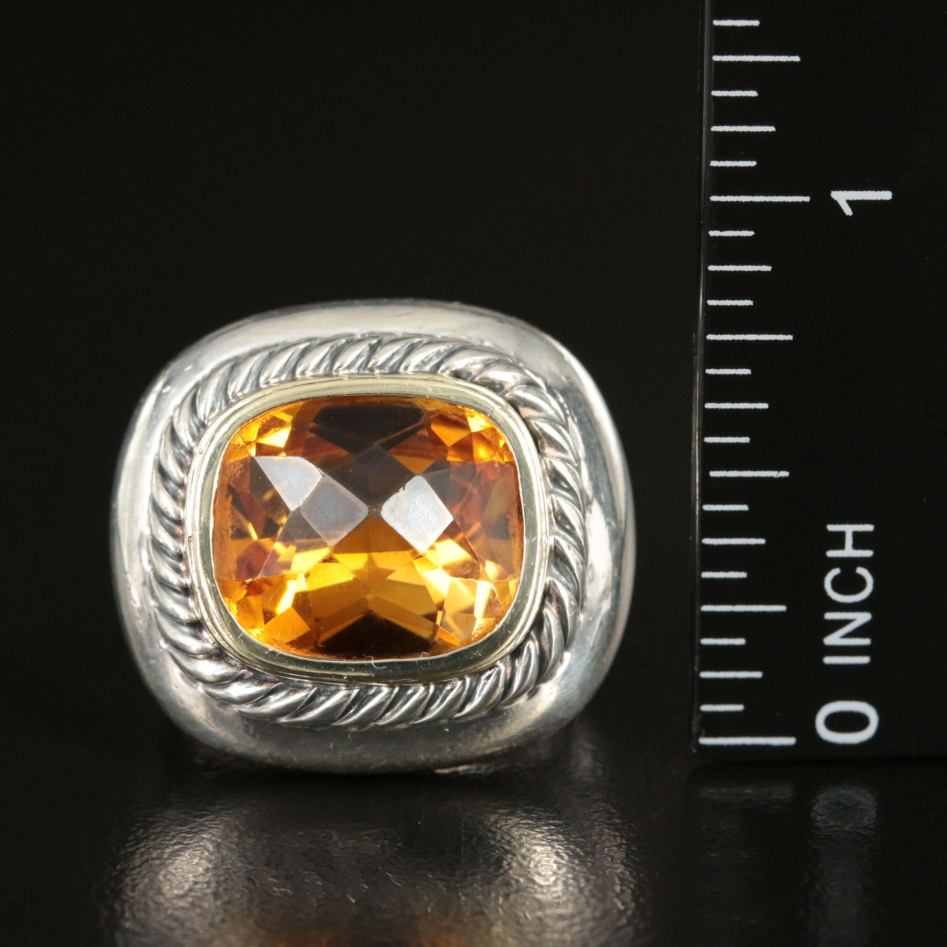 David Yurman Sterling Citrine Ring with 14K Accent | EBTH
