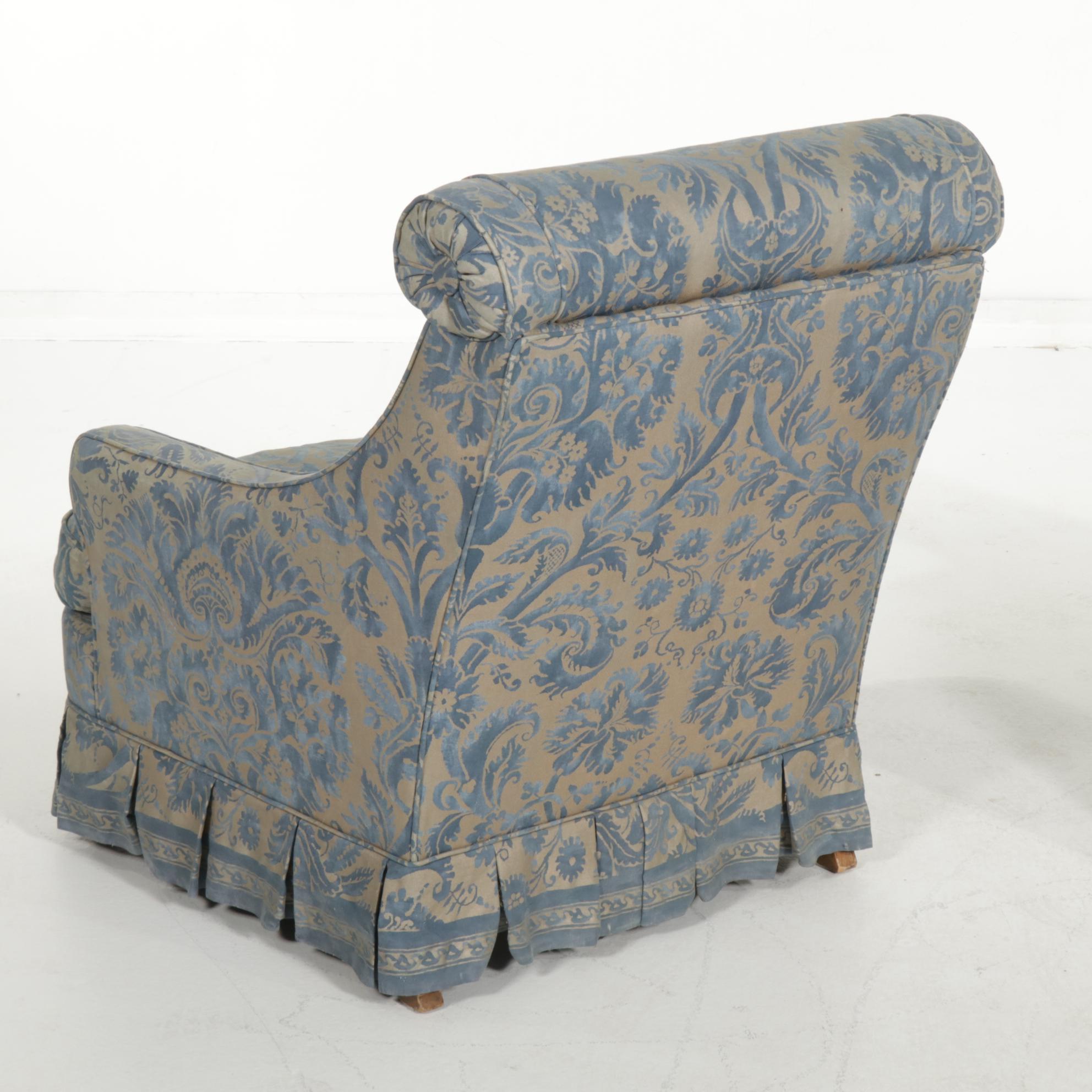Fortuny "deMedici" Upholstered Loveseat and Armchair, Mid to Late 20th ...