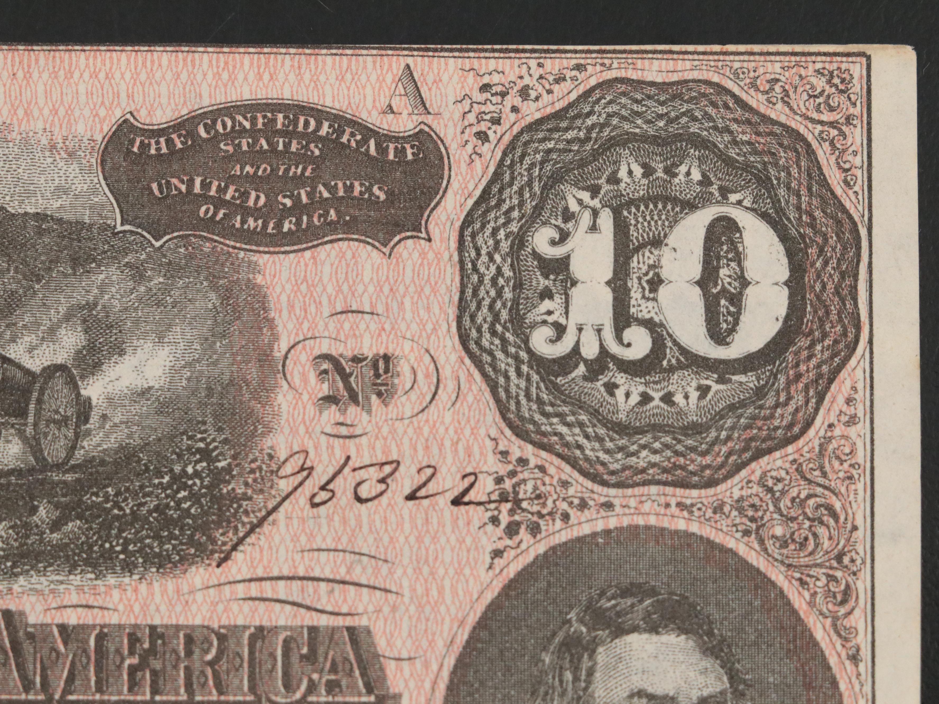 1864 CSA $10 Banknote (T-68) and 1862 $5 Virginia Treasury Note | EBTH