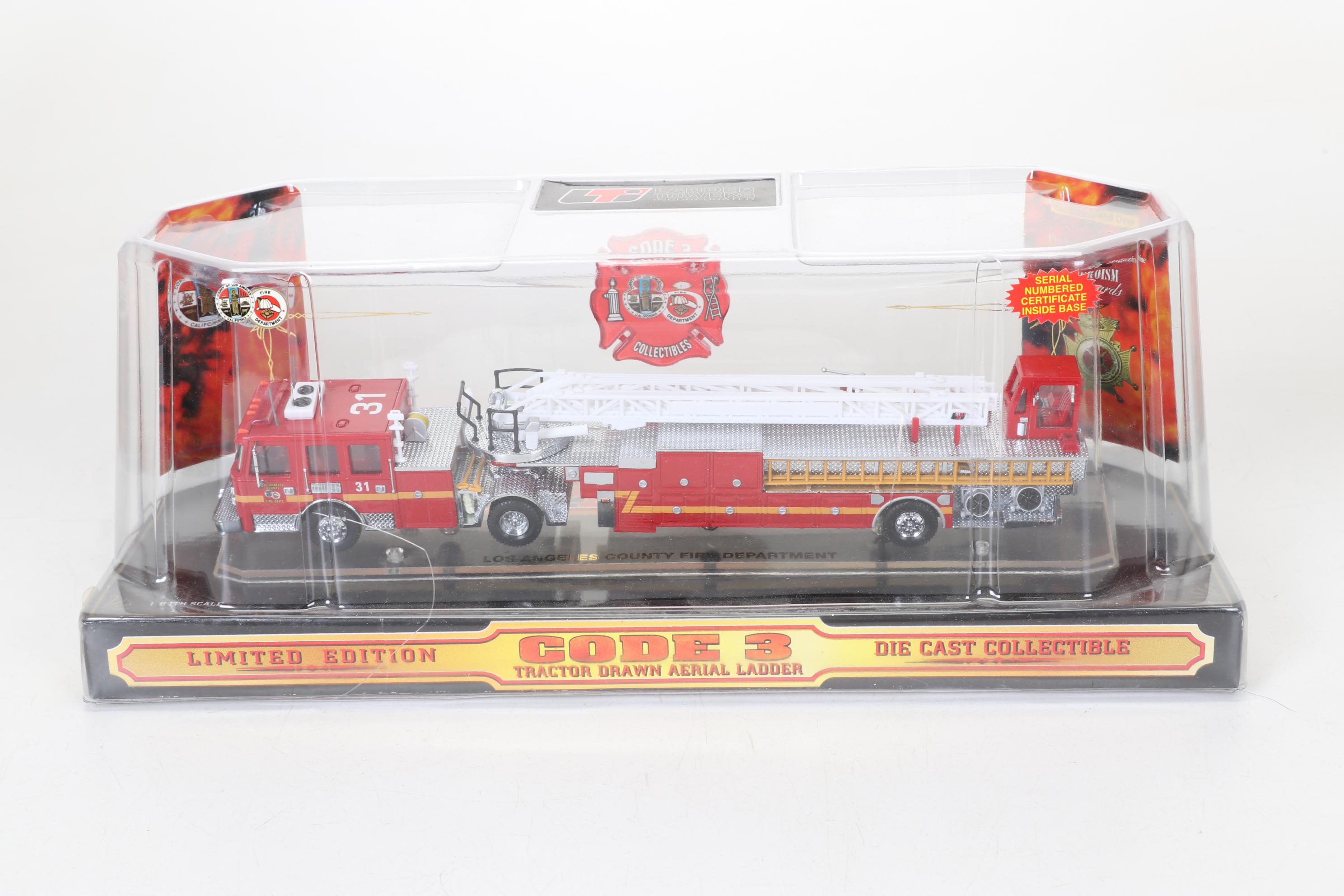 Six Code 3 Limited Edition Die Cast 1/64 Scale Fire Trucks, 21st ...