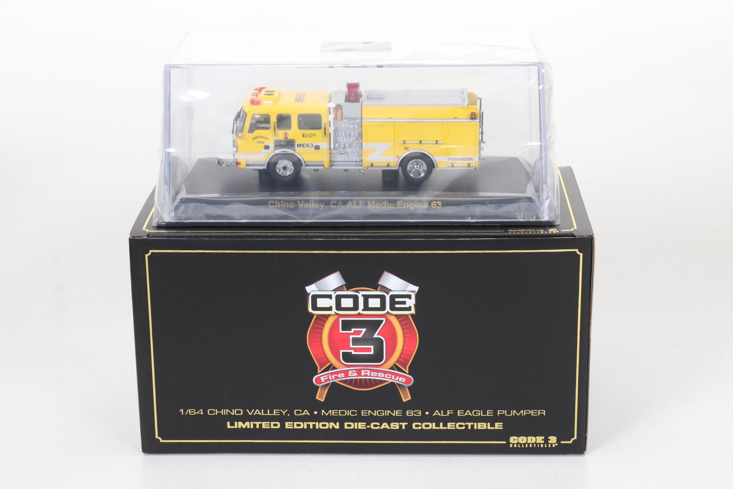Six Code 3 Limited Edition Die Cast 1/64 Scale Fire Trucks, 21st ...