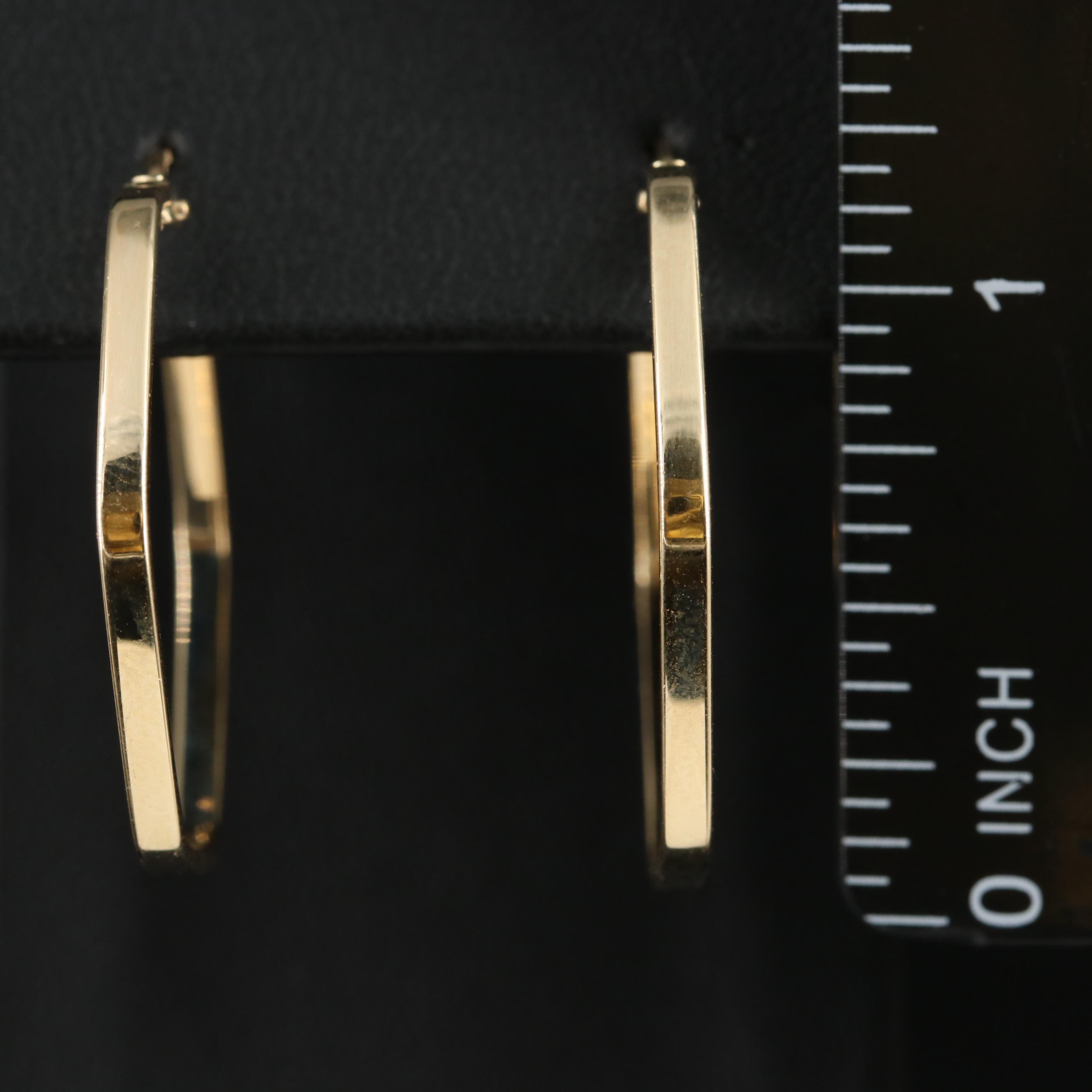 14K Hexagonal Hoop Earrings | EBTH