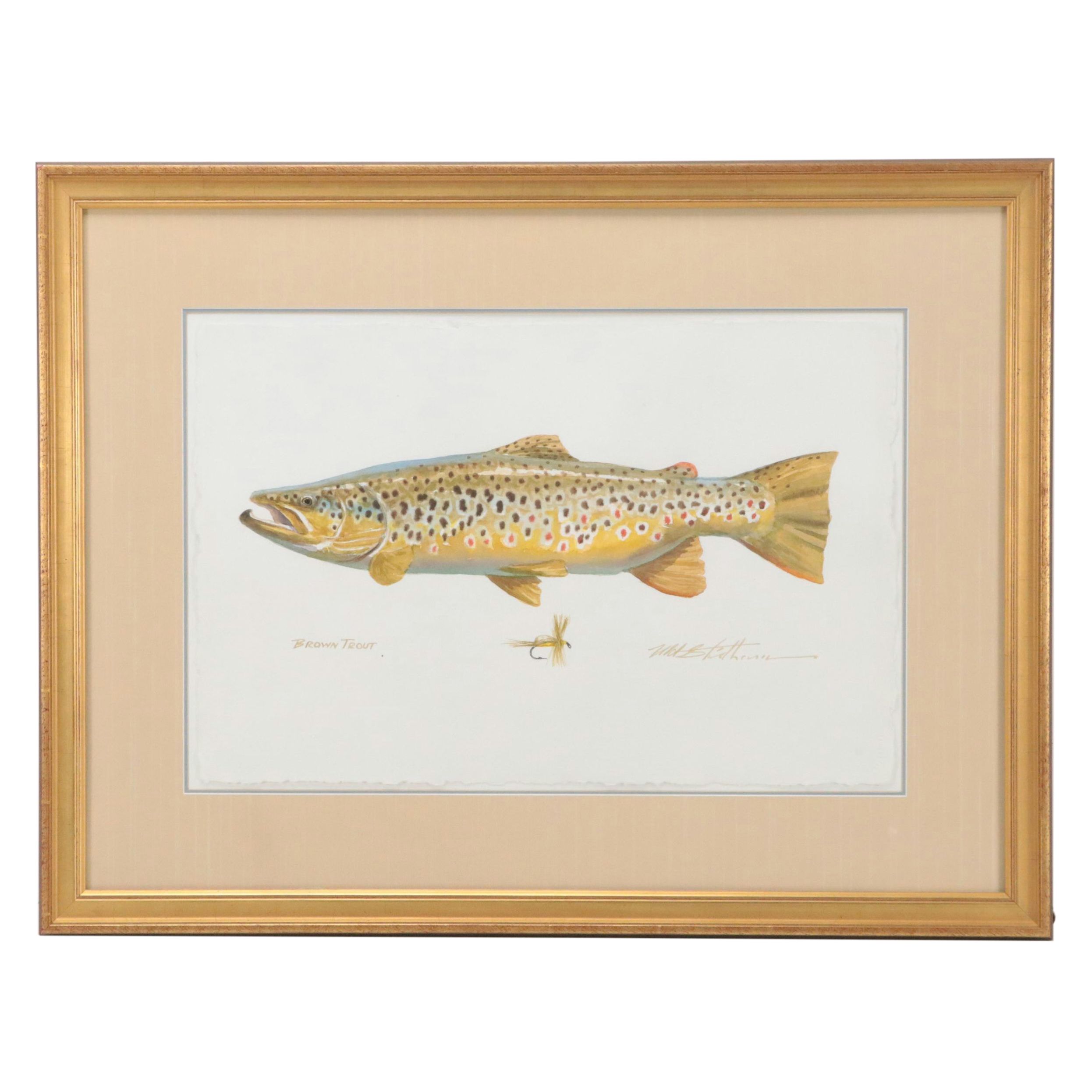 Mike Stidham Watercolor Painting "Brown Trout," 21st Century | EBTH
