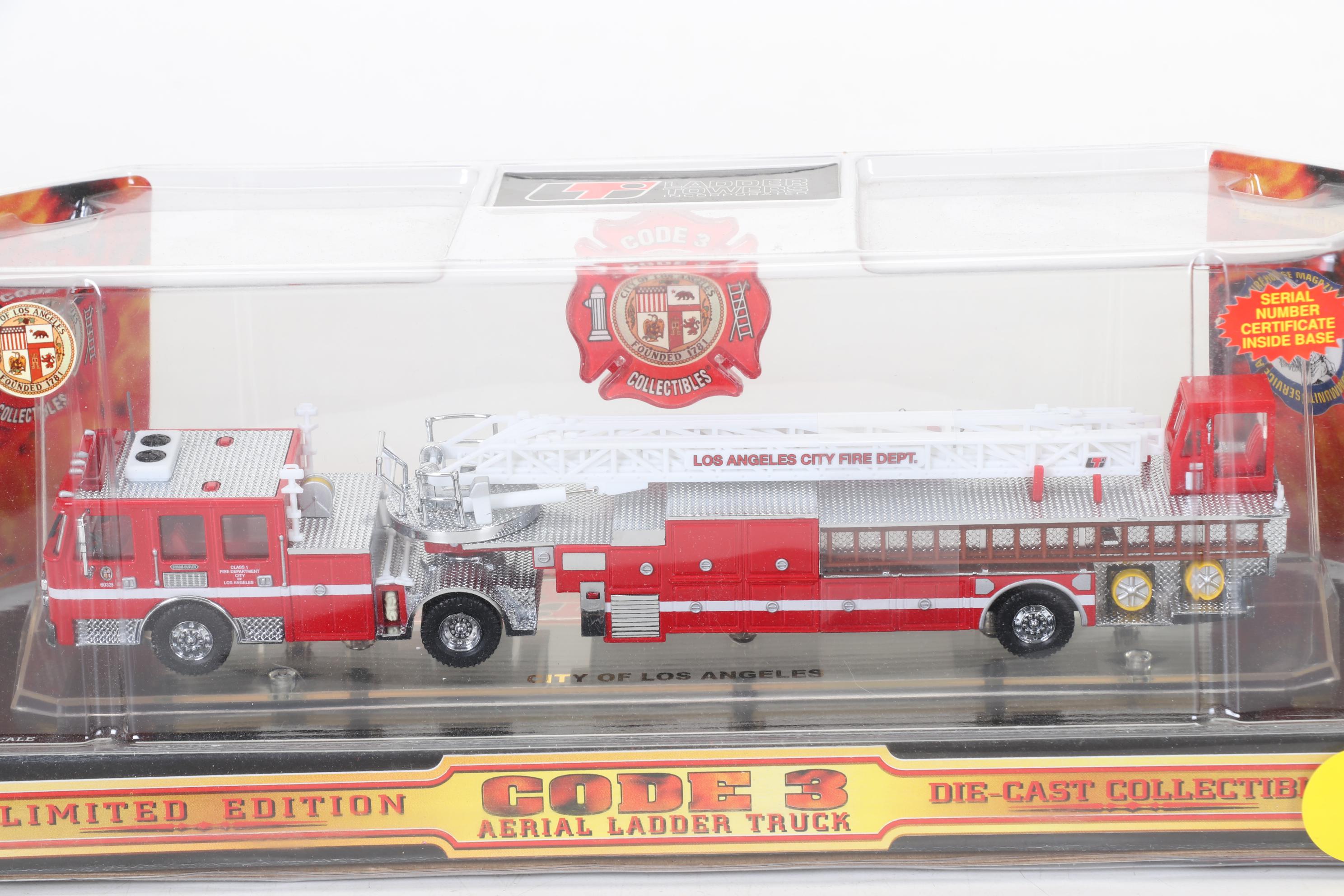 Six Code 3 Limited Edition Die Cast 1/64 Scale Fire Trucks, 21st ...