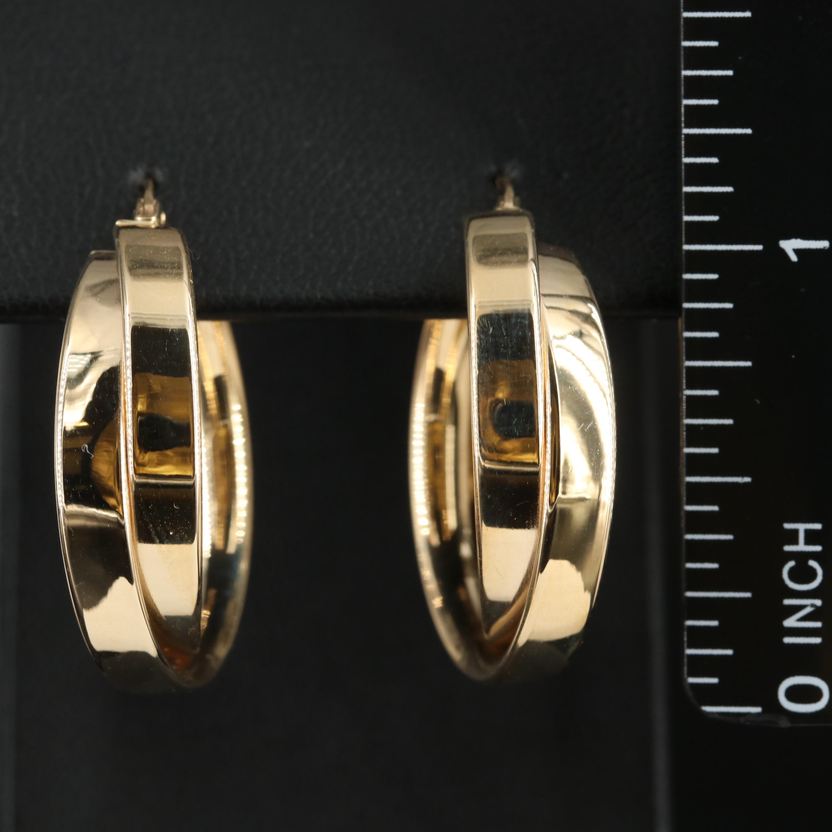 14K Crossover Hoop Earrings | EBTH