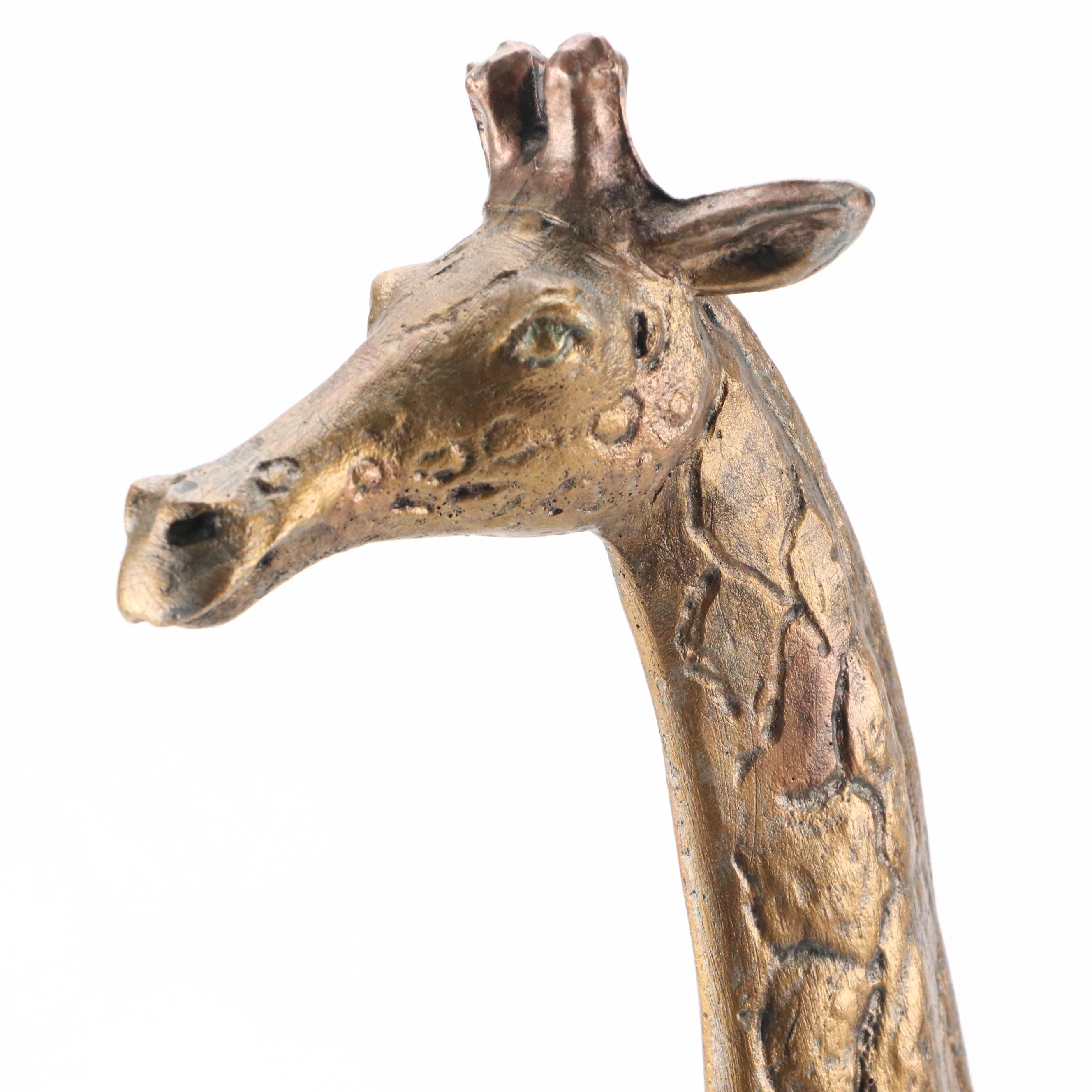 Brass Finish Resin Giraffe Figure | EBTH