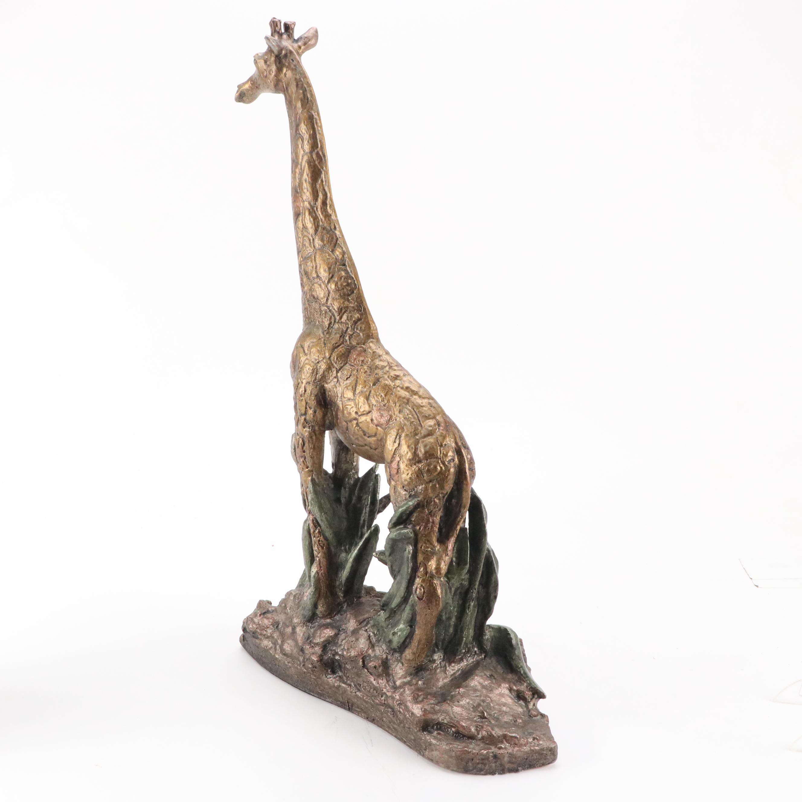 Brass Finish Resin Giraffe Figure | EBTH