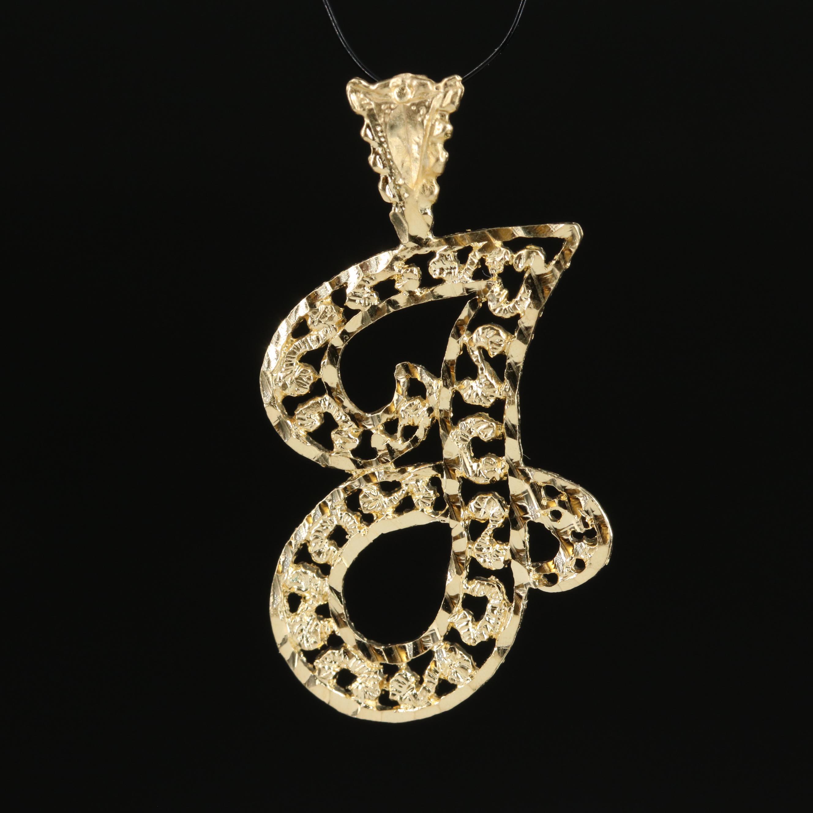 14K "J" Initial Pendant | EBTH