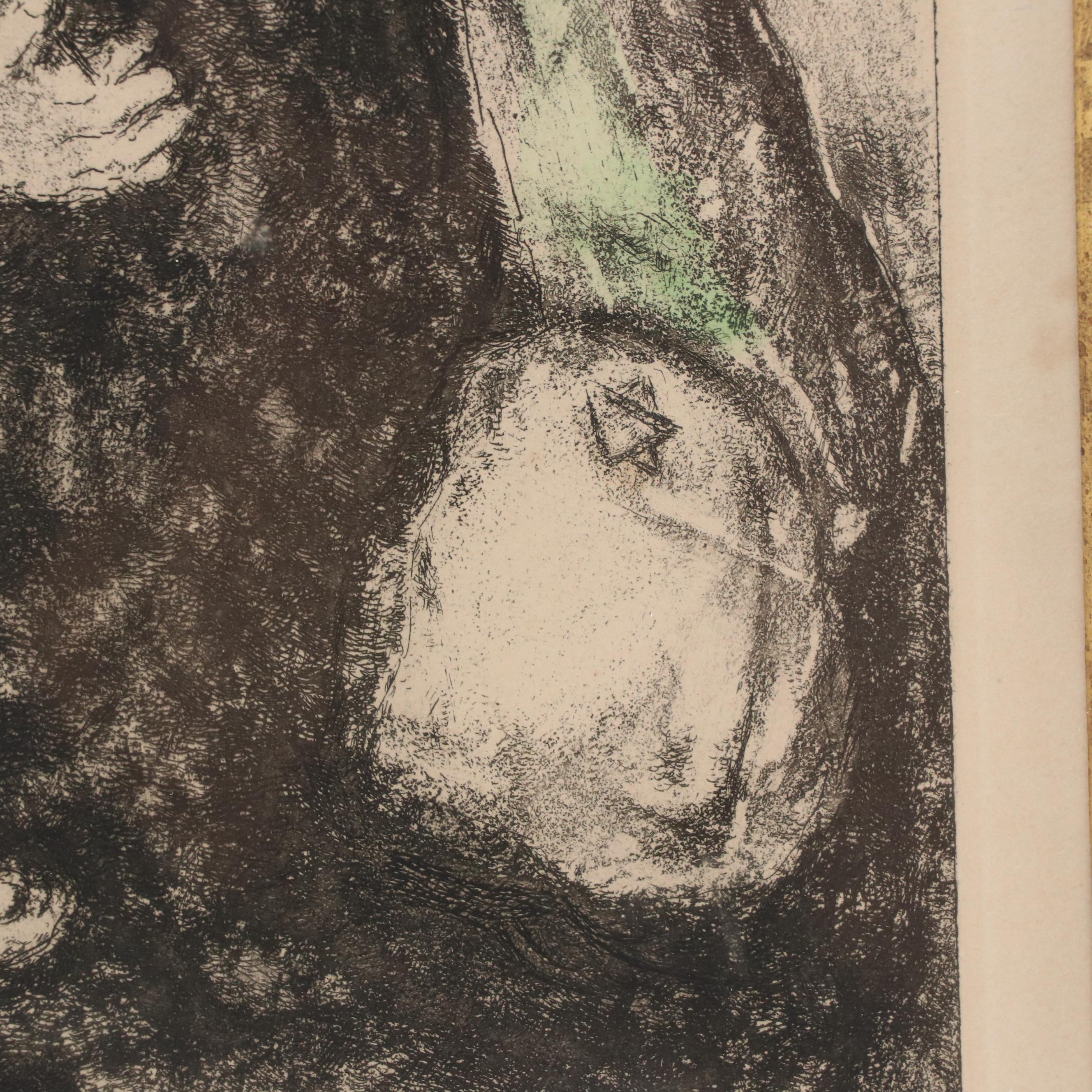 Marc Chagall Etching "Joshua and the Stone of Sichem," 1958 | EBTH
