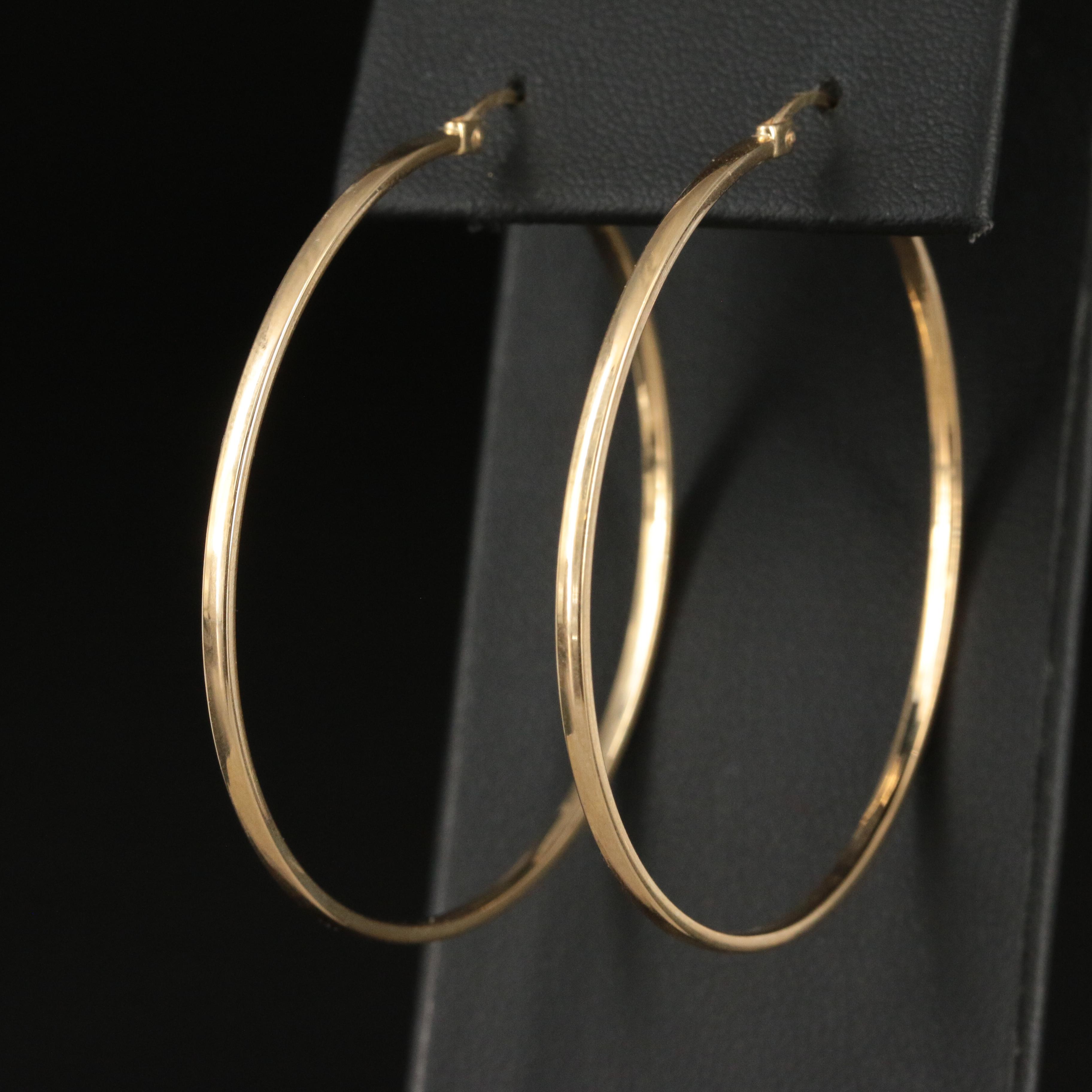 14K Flat Hoop Earrings | EBTH