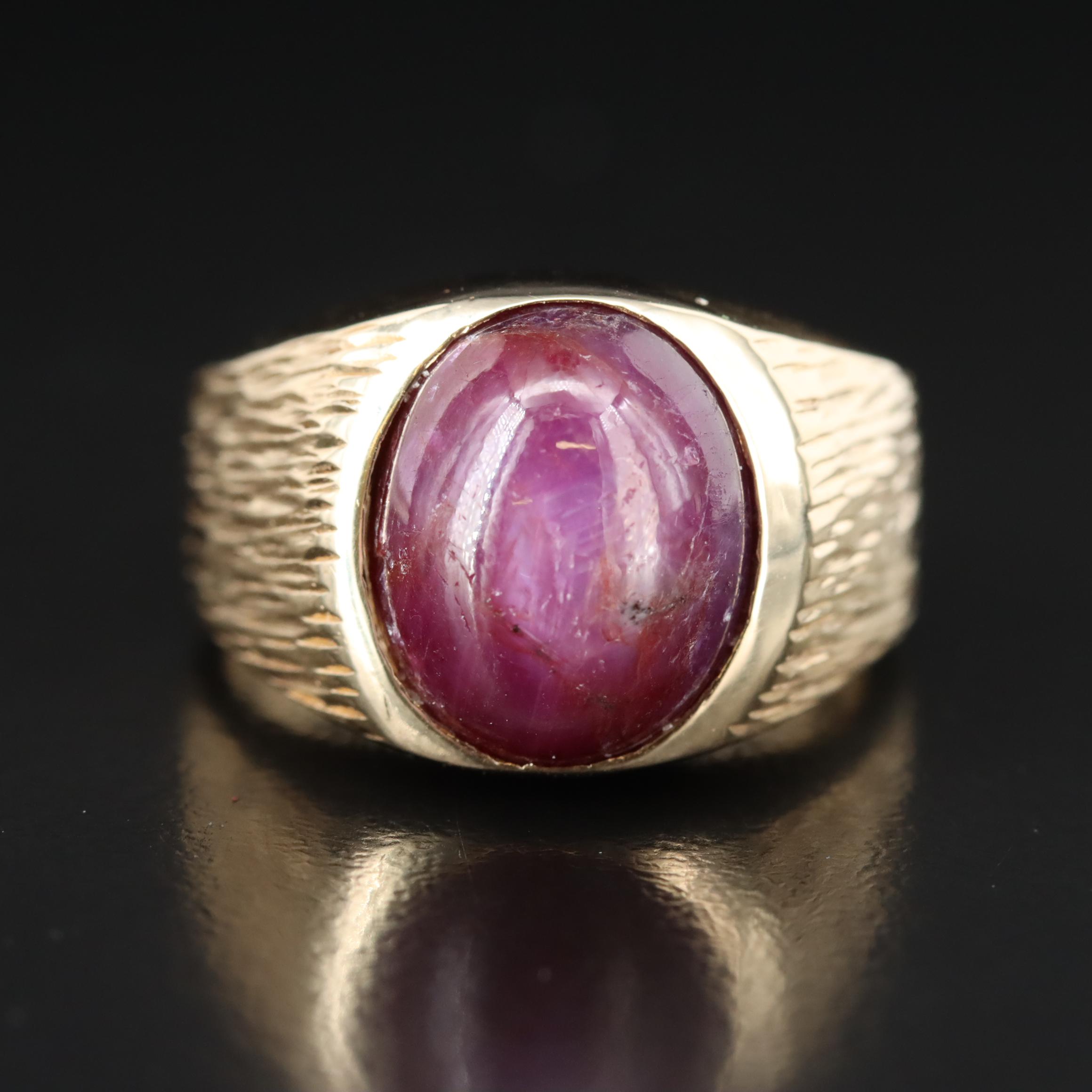 14K (Origin Undetermined) Star Ruby Solitaire Ring | EBTH