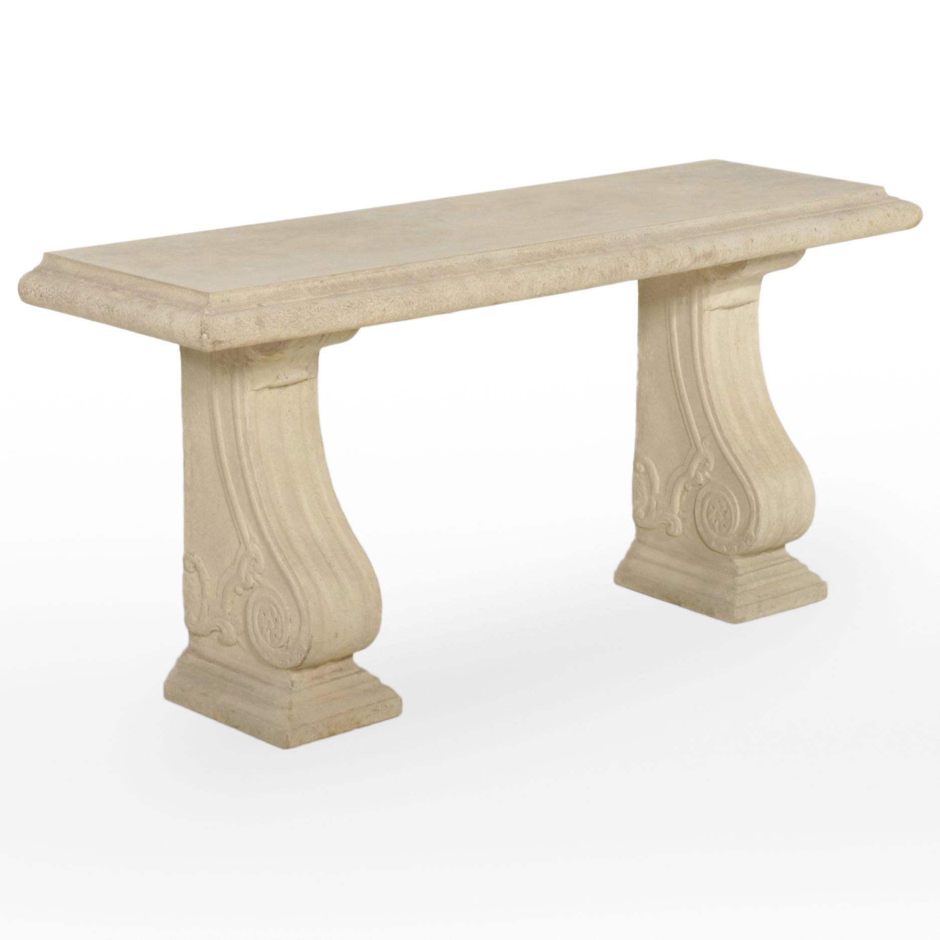 Classical Style Faux-Stone Pedestal Console Table | EBTH