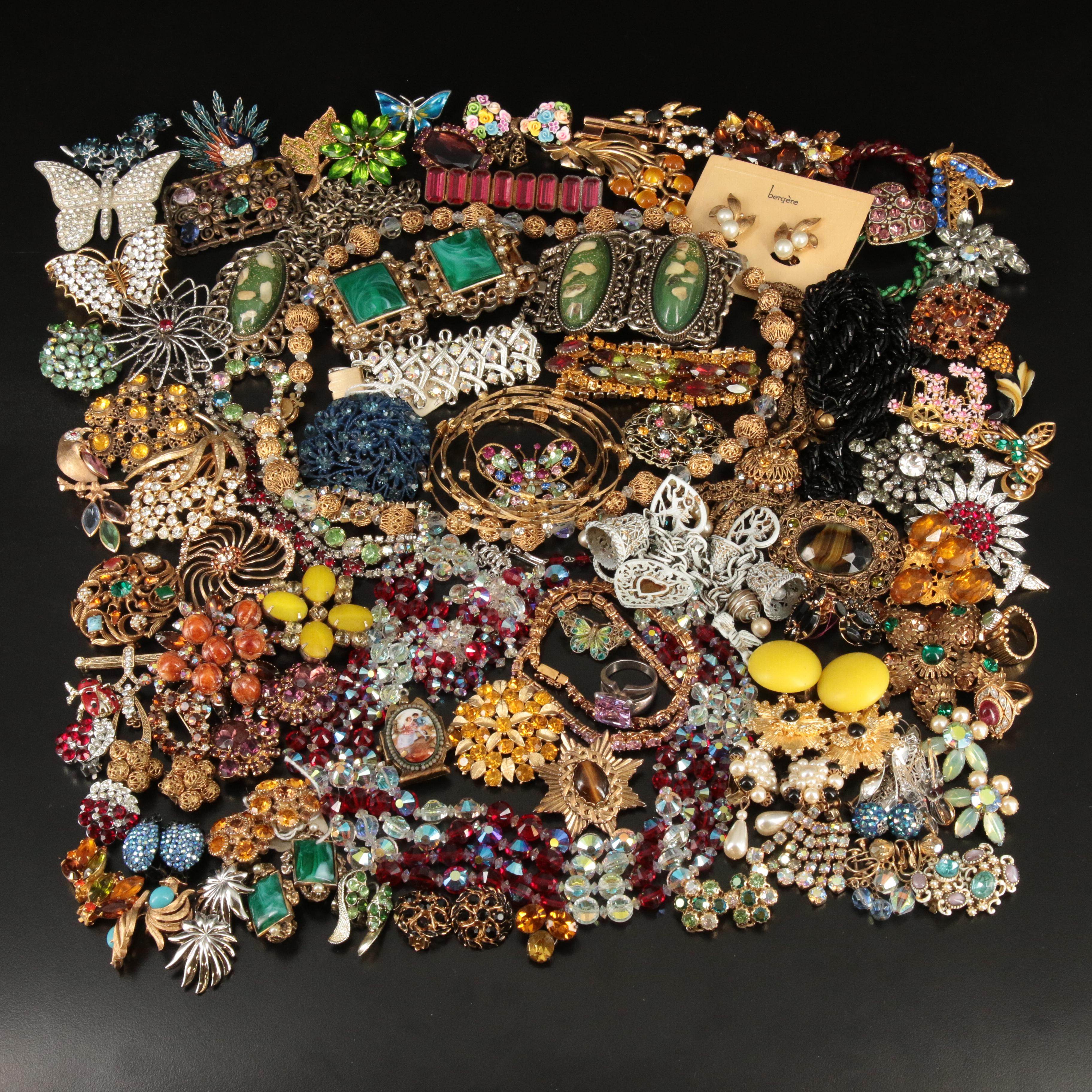 Hobé Set, Sterling, Art Glass and Tiger's Eye Featured in Jewelry ...