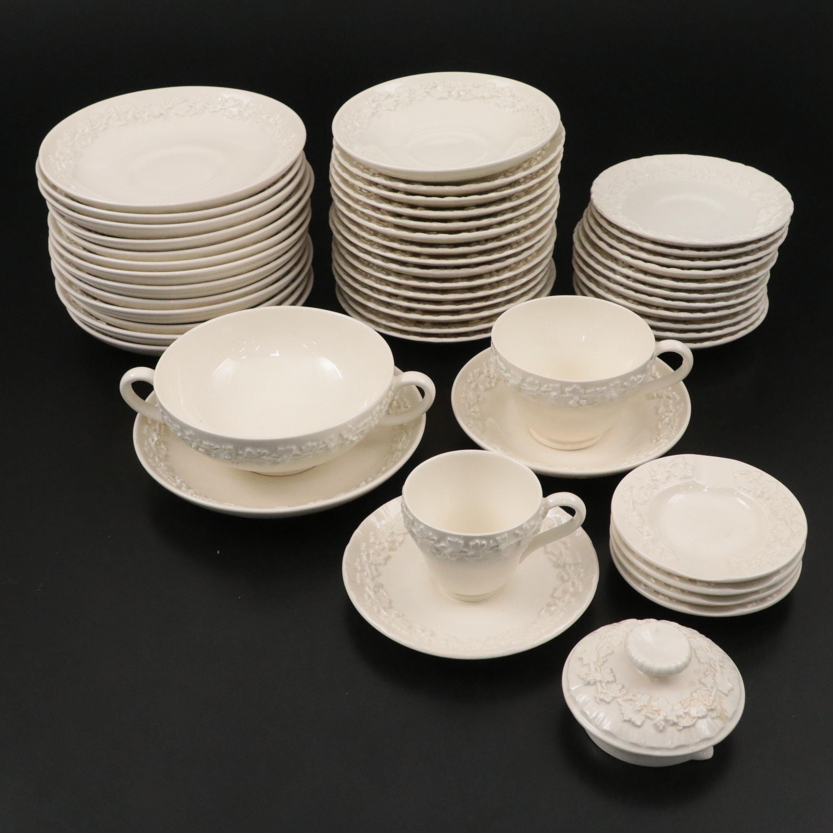 Wedgwood Embossed Queen's Ware Cream on Cream Dinnerware and Serving ...