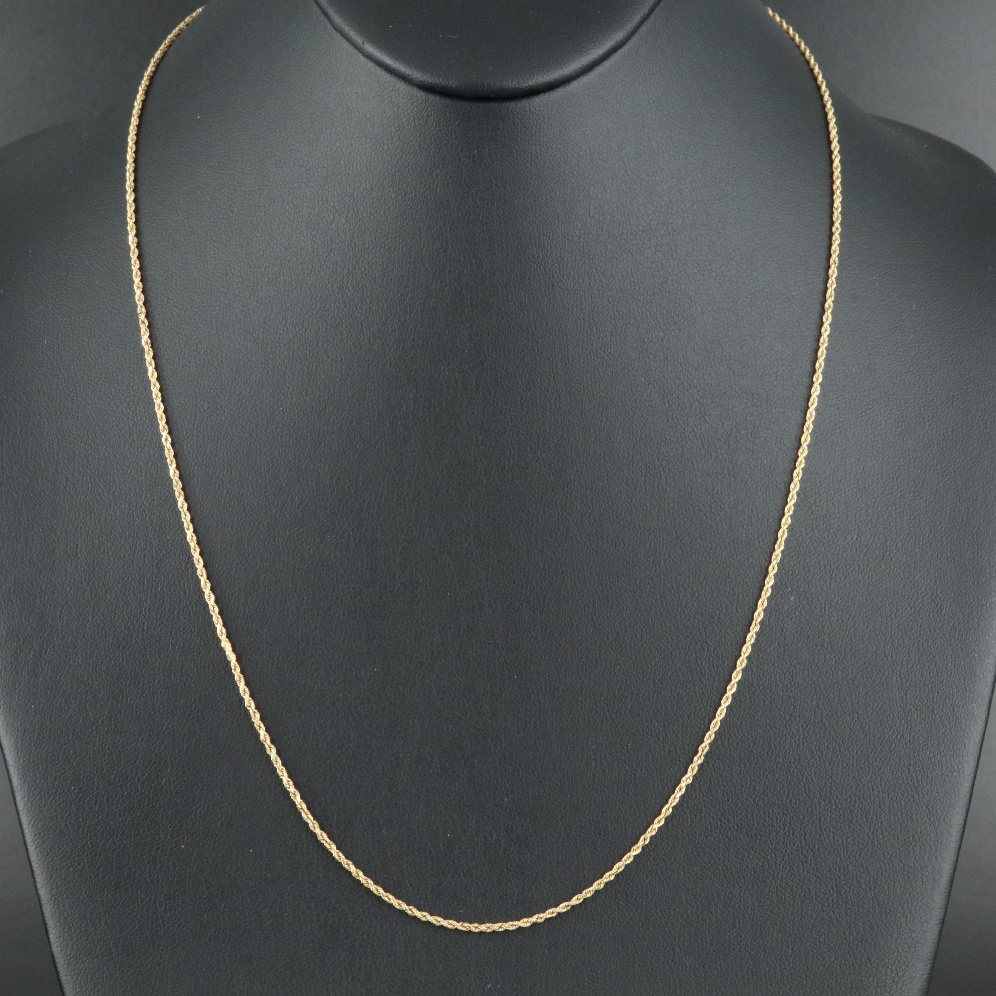14K Braided Rope Chain Necklace | EBTH