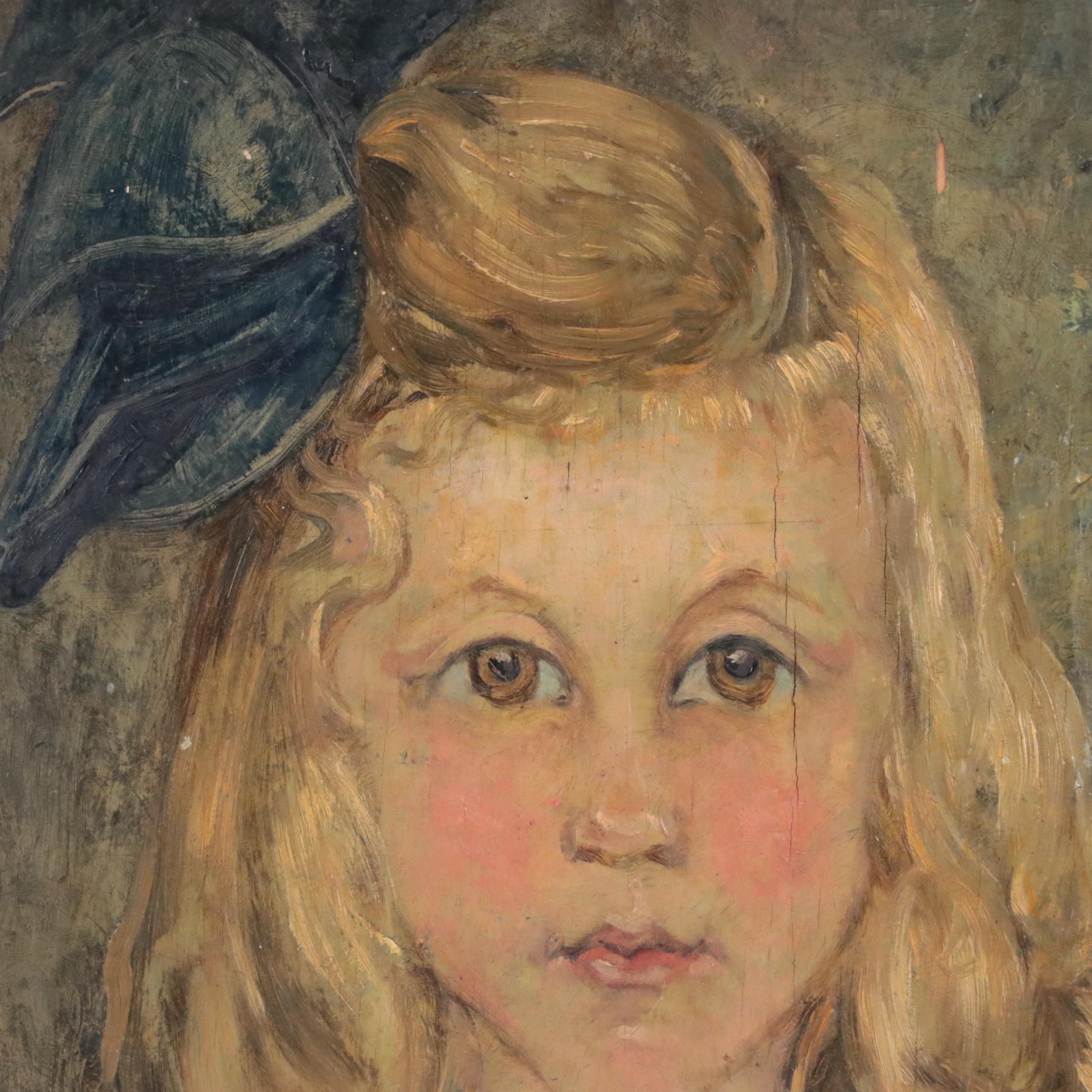 Frans Simon Baljon Oil Portrait Painting of Girl, 1933 | EBTH