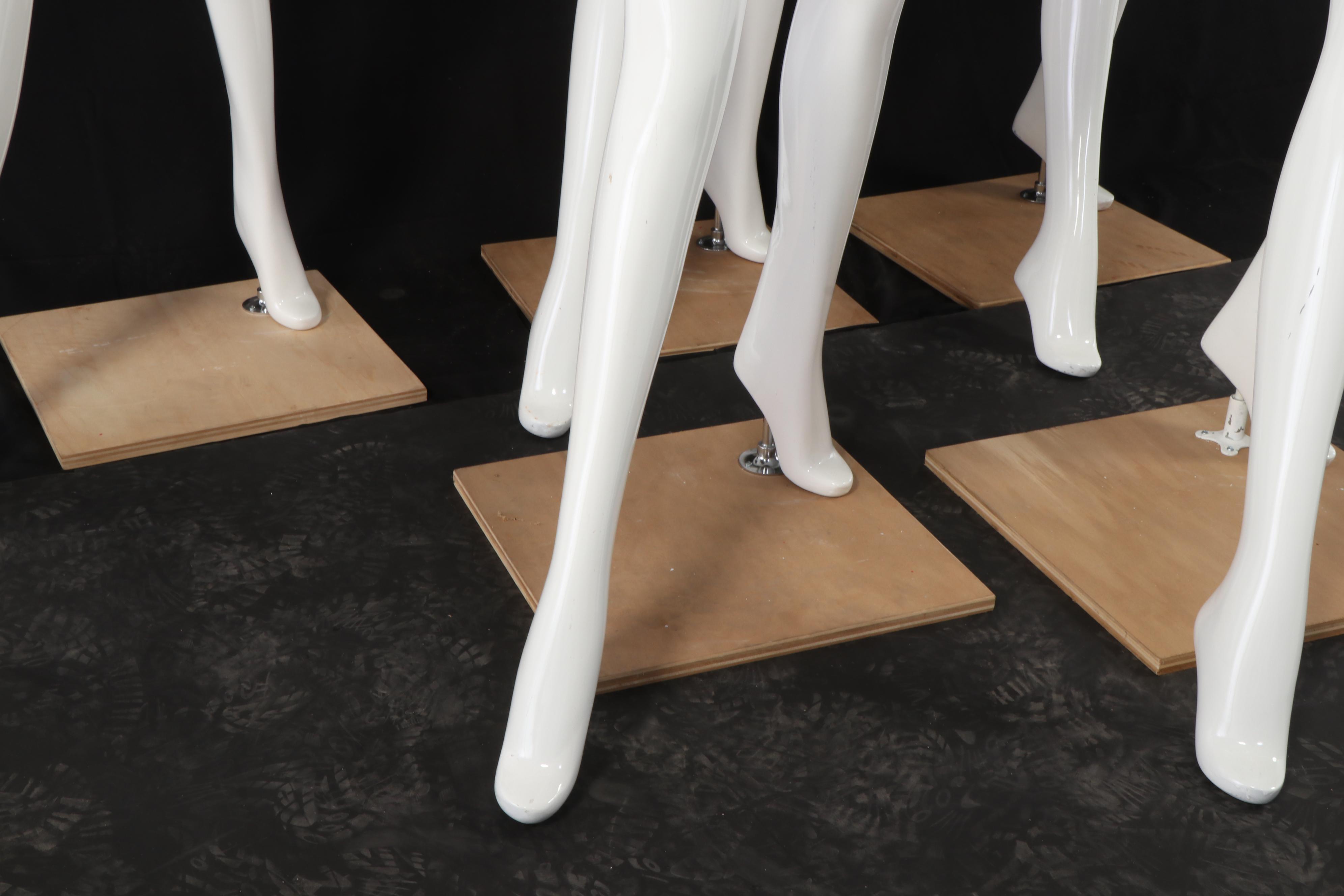 Six Female Body Form Mannequins on Wood Bases | EBTH