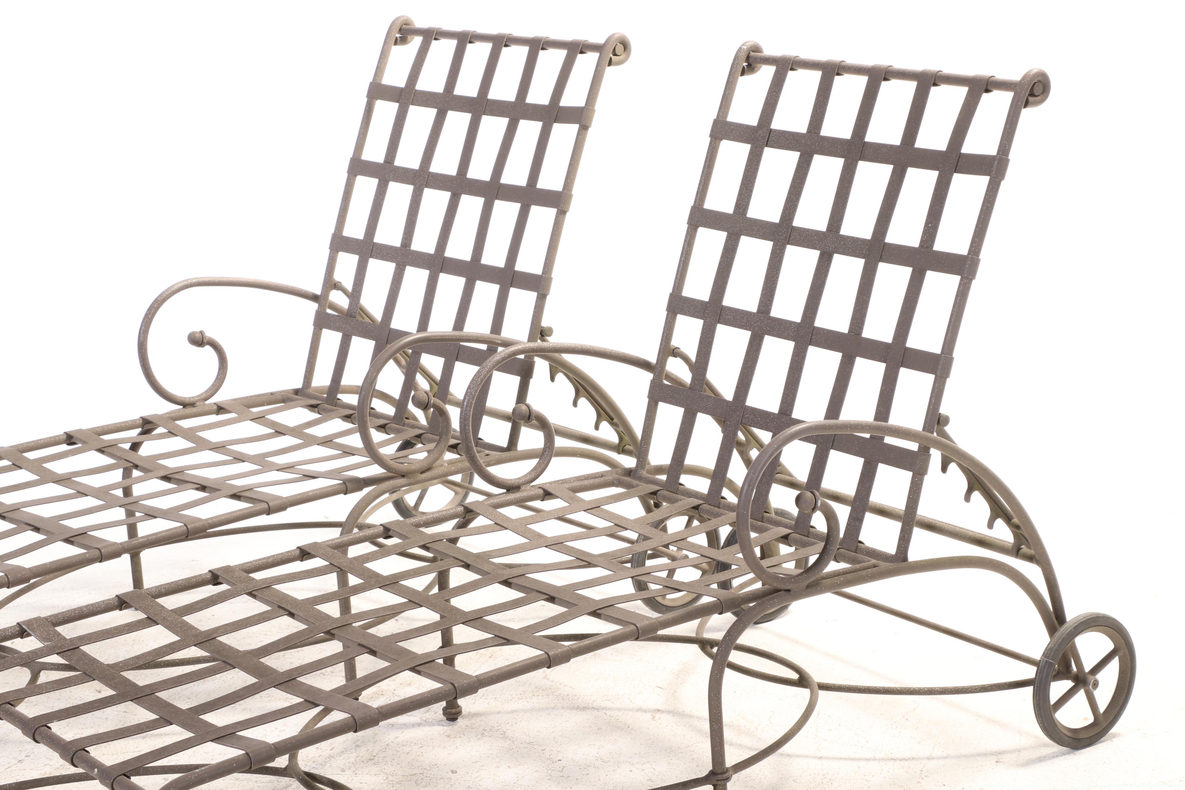 Pair of Brown Jordan Powder-Coated Aluminum Patio Chaise Lounges | EBTH