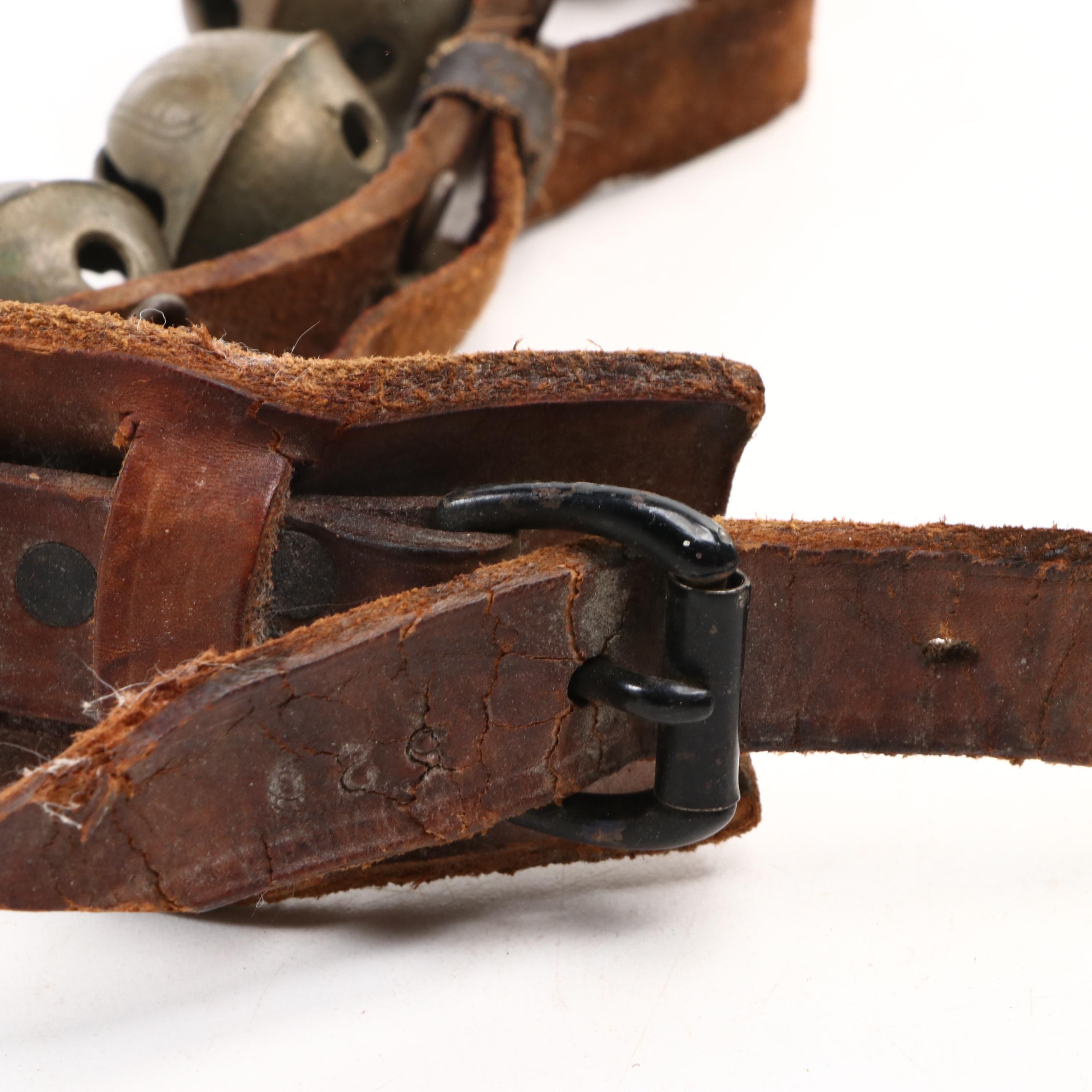 Late Victorian Sleigh Bells on Leather Straps | EBTH