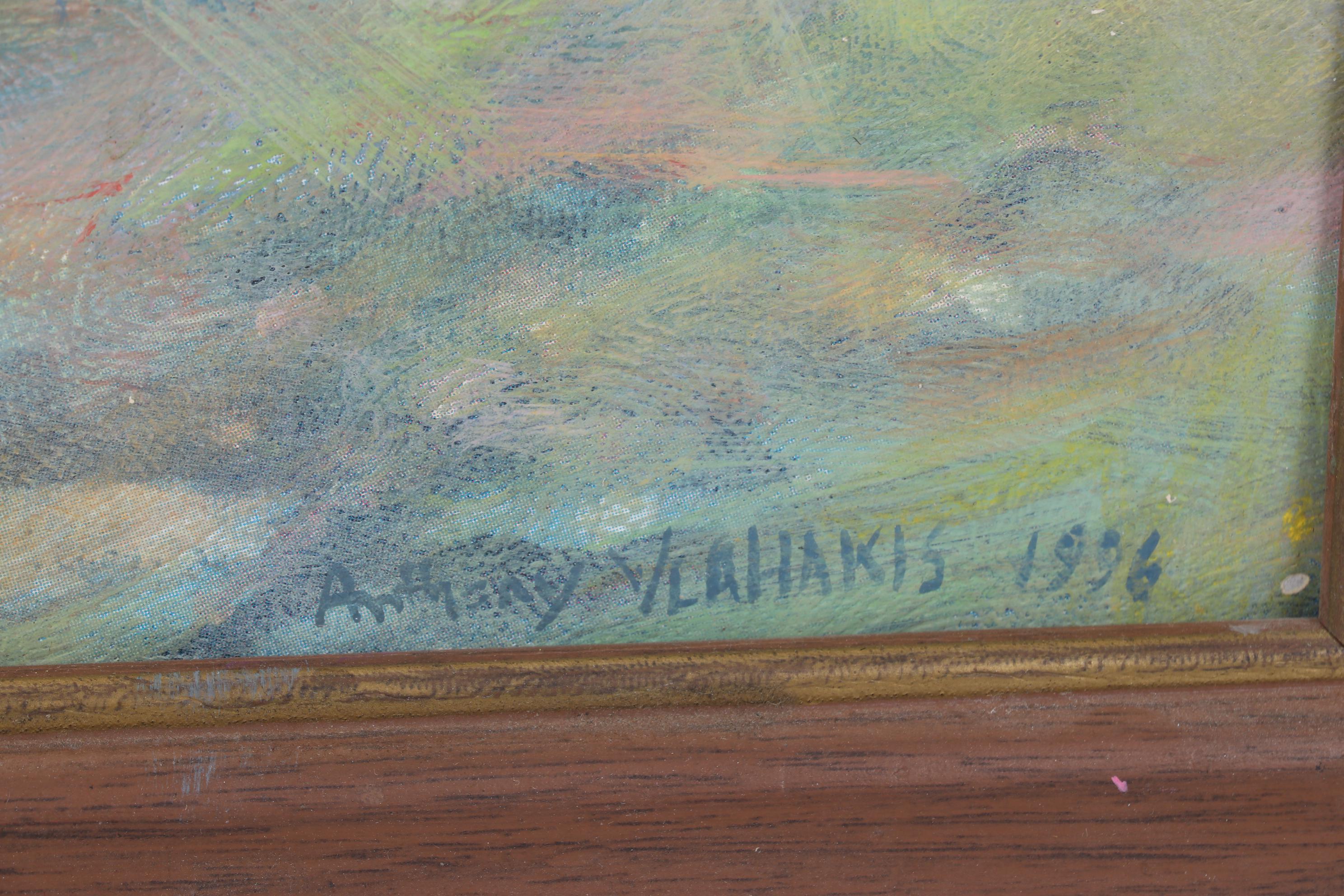 Anthony Vlahakis Cliffside Landscape Oil Painting, 1996 | EBTH