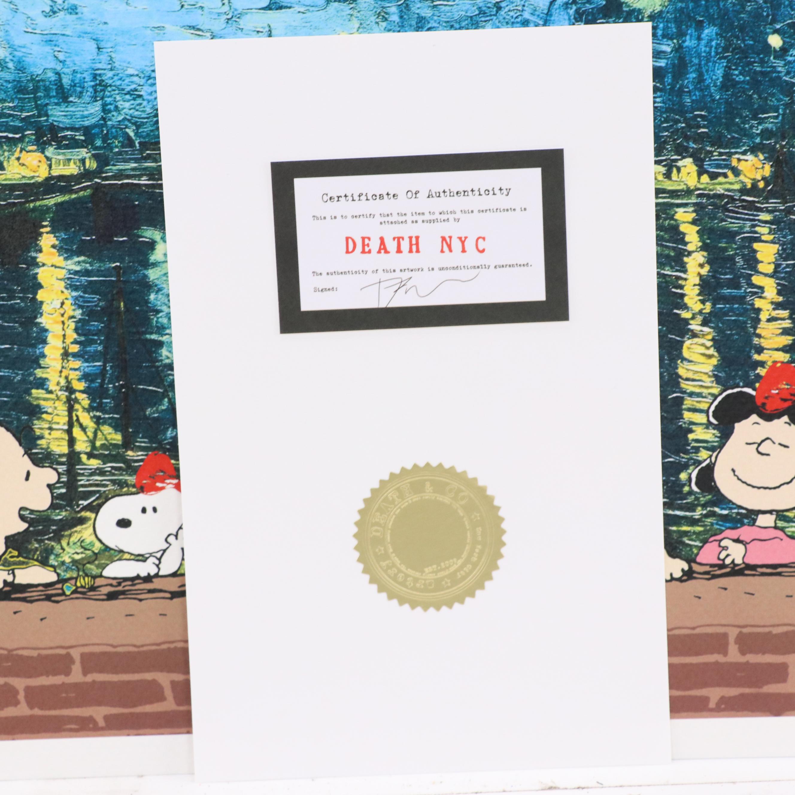 Death NYC Pop Art Digital Print Featuring Van Gogh x Peanuts | EBTH
